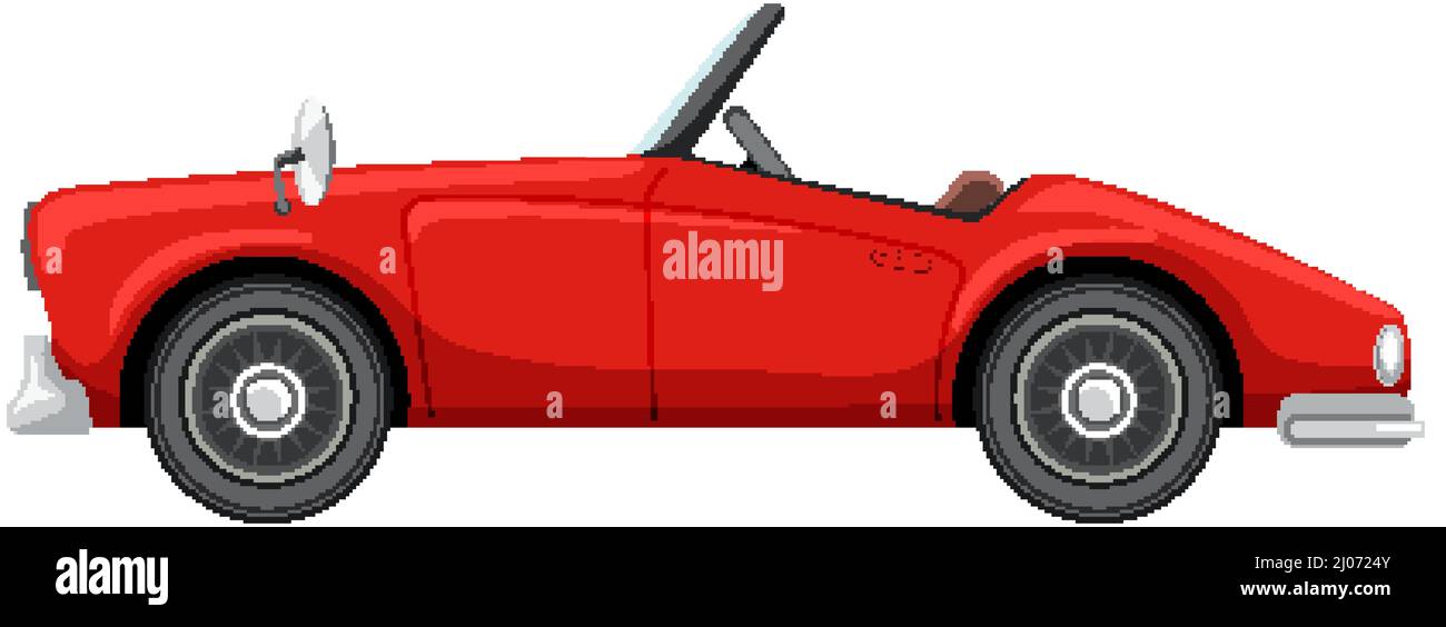 Classic red car in cartoon style illustration Stock Vector Image & Art ...