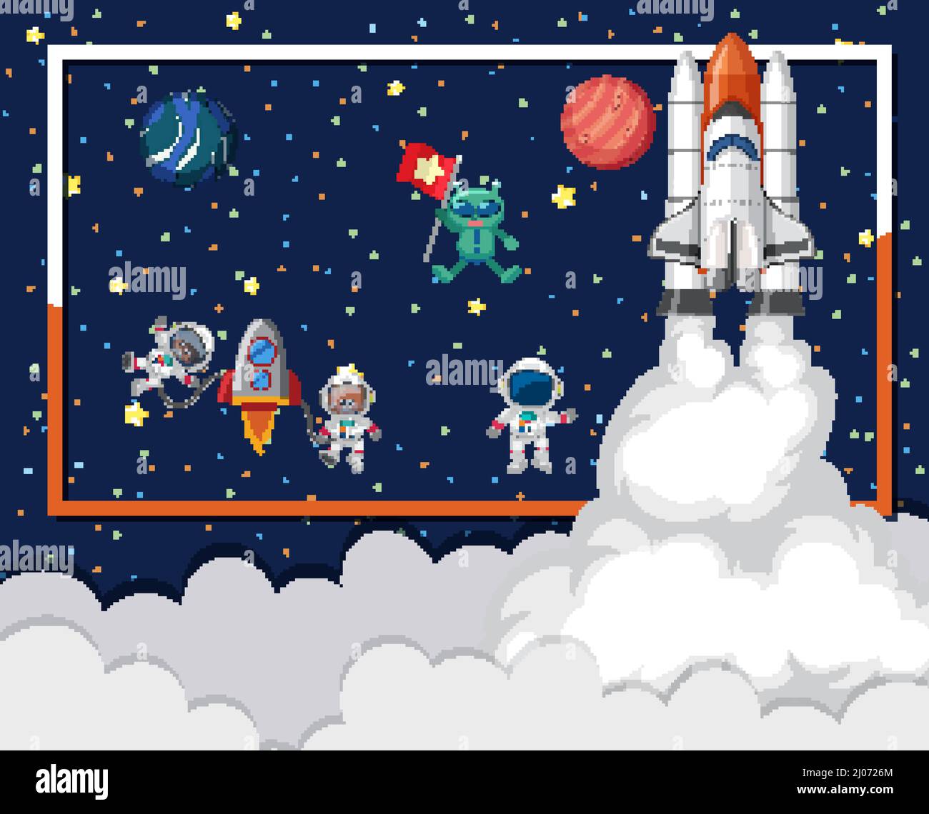 Space element template in space background illustration Stock Vector ...