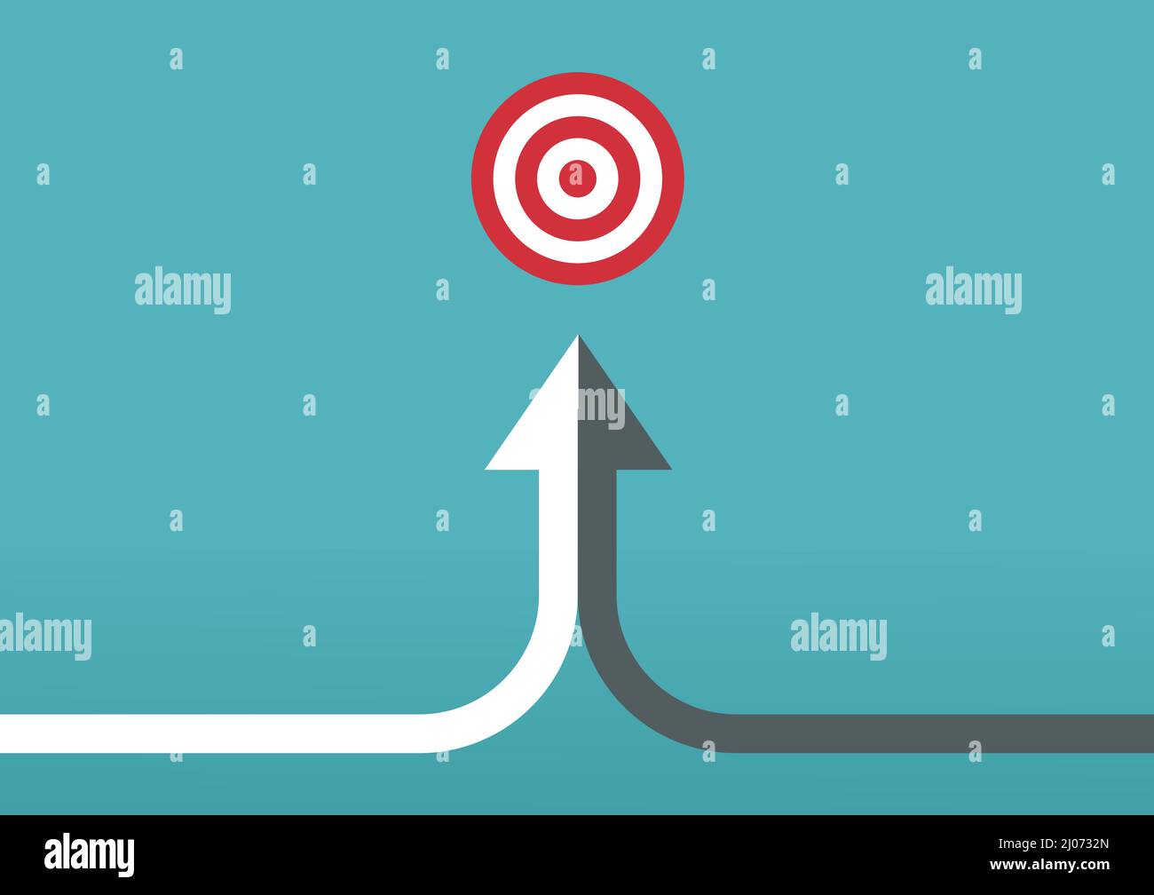 two arrow merging to target partnership, merger, alliance, teamwork and ...