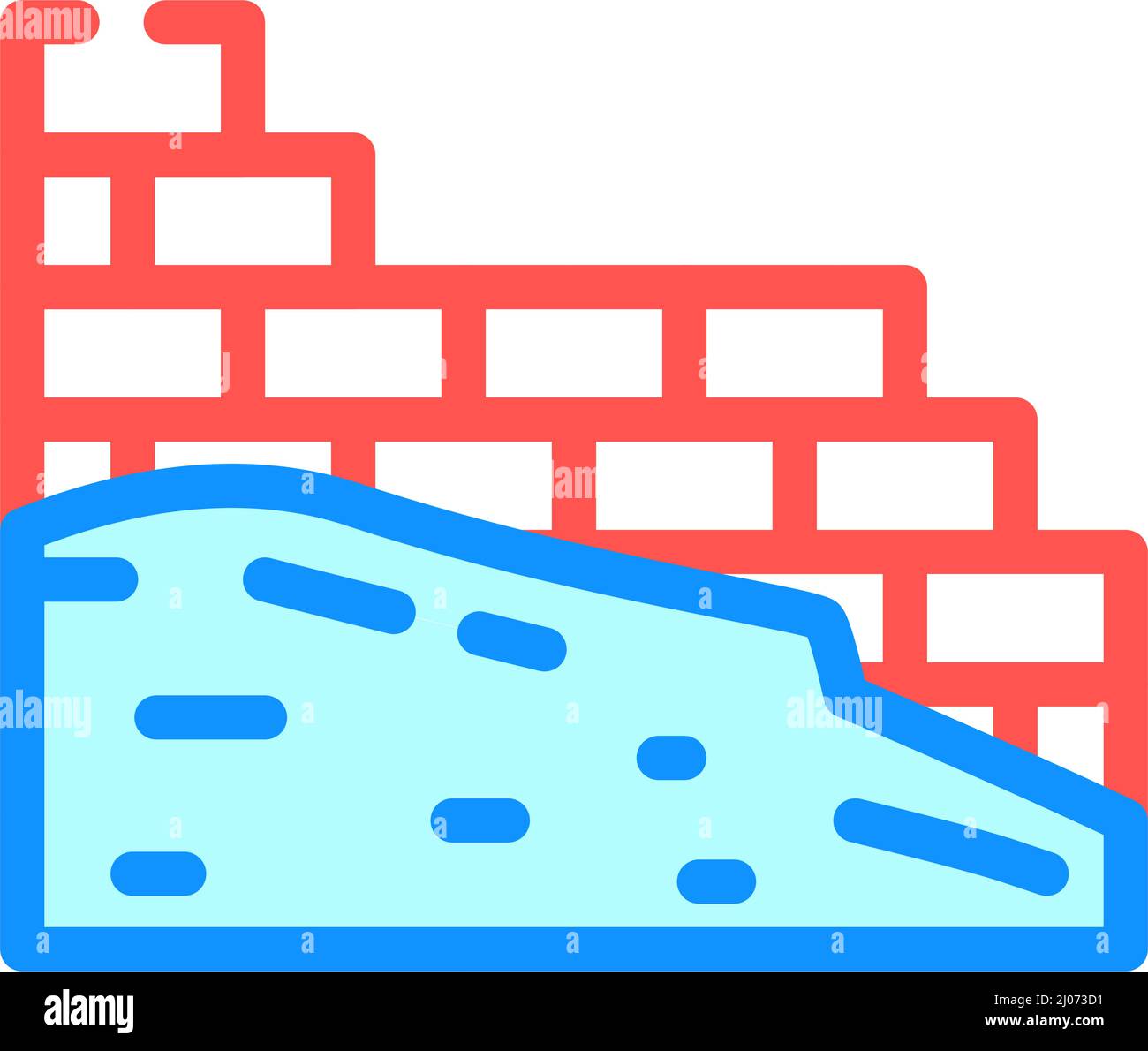 masonry building color icon vector illustration Stock Vector Image ...