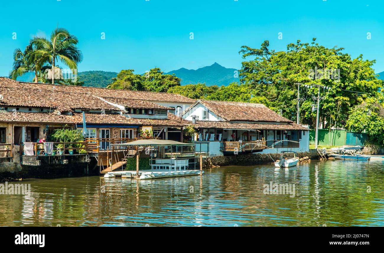 UNESCO World Heritage traditional houses on the river in the town of ...