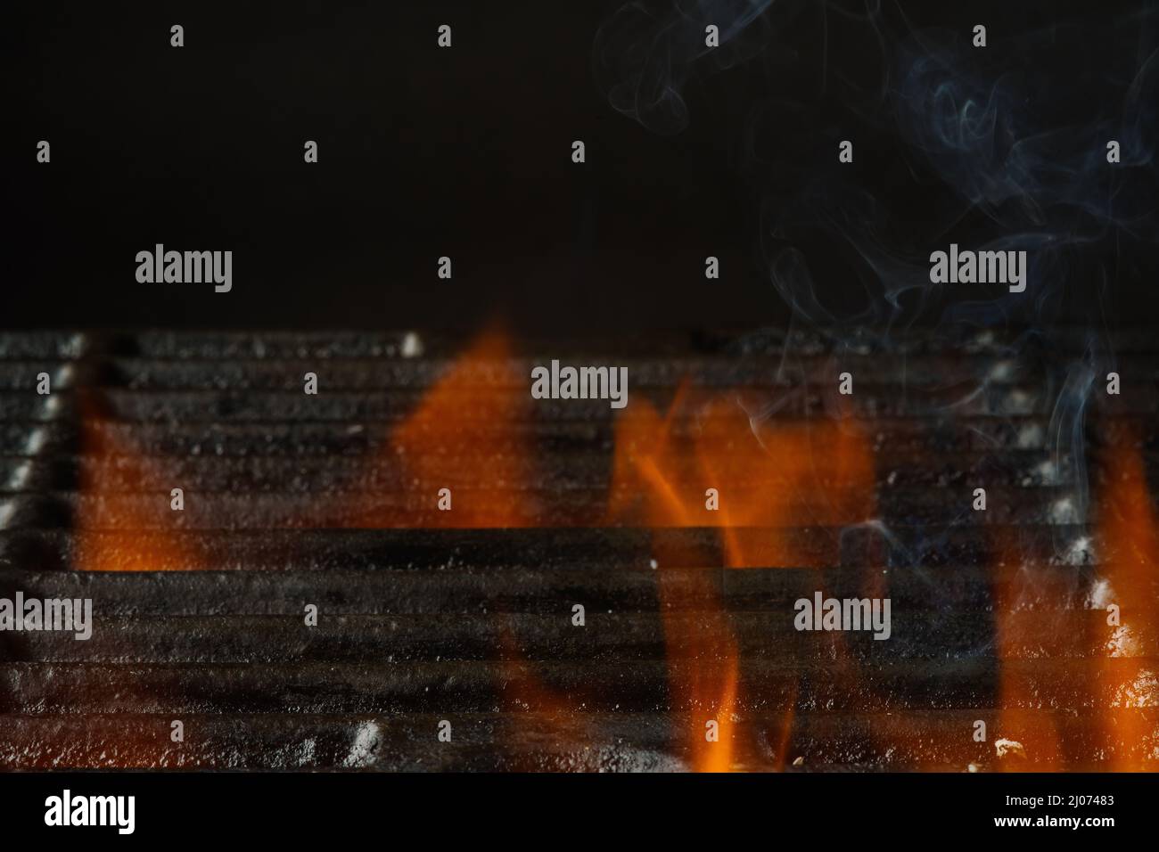Grill grill with fire.concept cooking on grill Stock Photo - Alamy