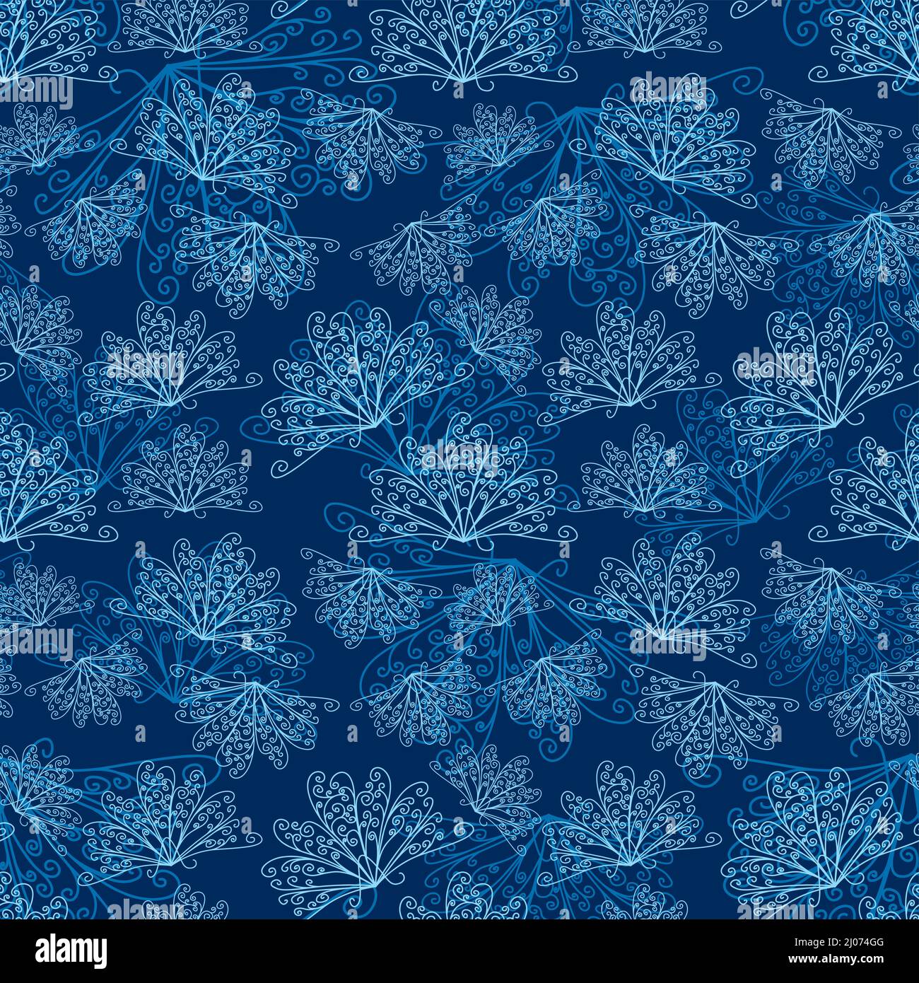 Seamless vector background with peacock curls and swirls Stock Vector ...