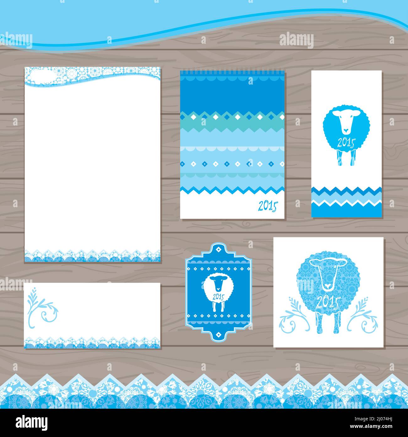 Cover - page - notepad - flyer - card - envelope with sheep for new ...