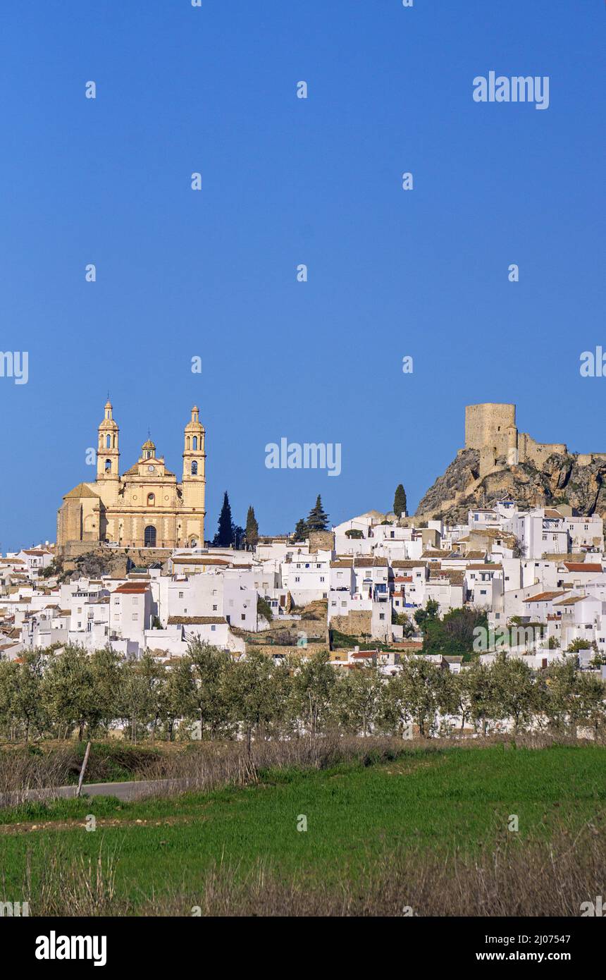 The White Village Olvera With Castle And Church Nuestra Señora De La