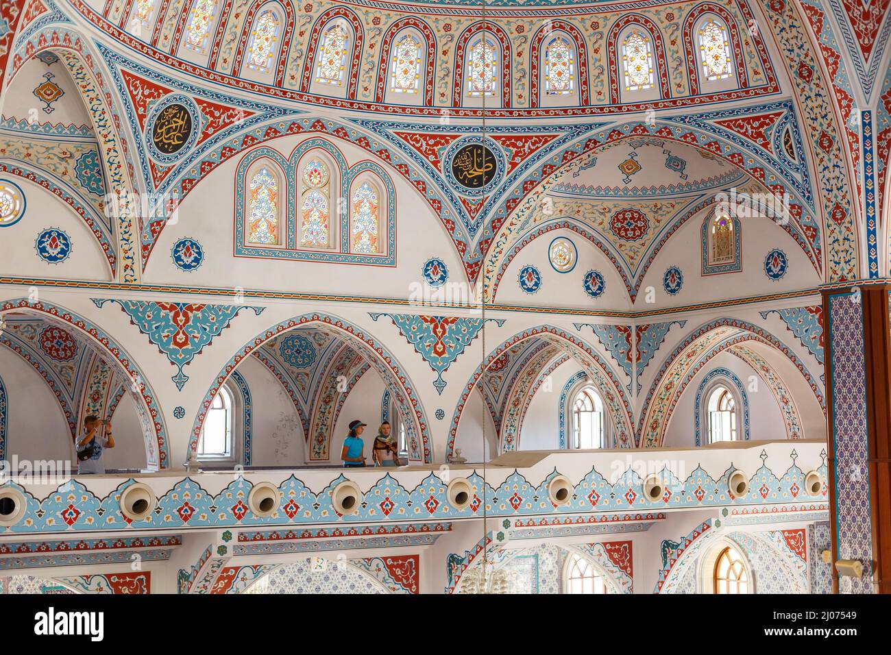 Blue mosque interior inside, wall painting in Turkish mosque Stock ...