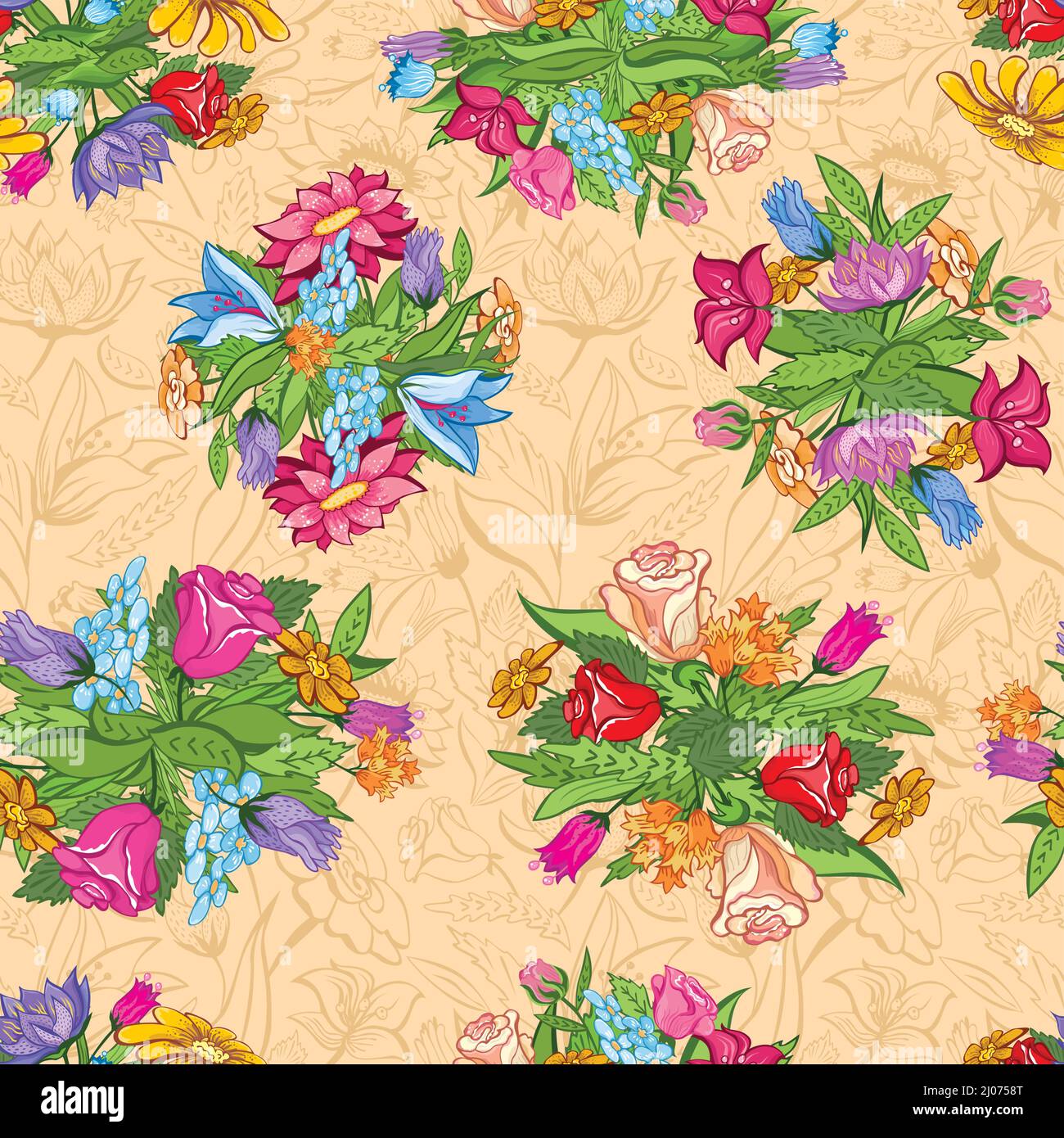 seamless background with spring flowers for design Stock Vector Image ...