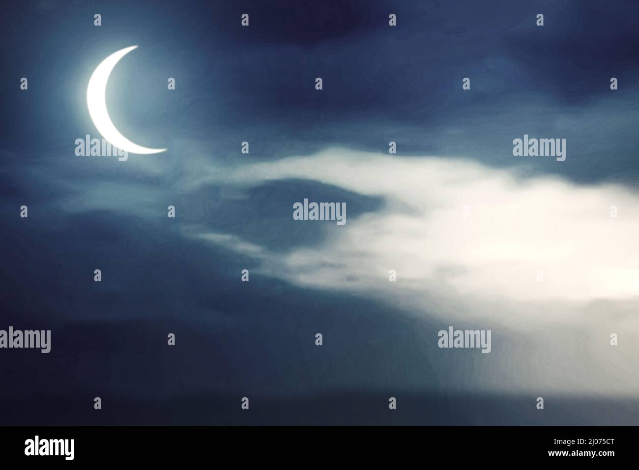 Crescent moon on the night Stock Photo - Alamy