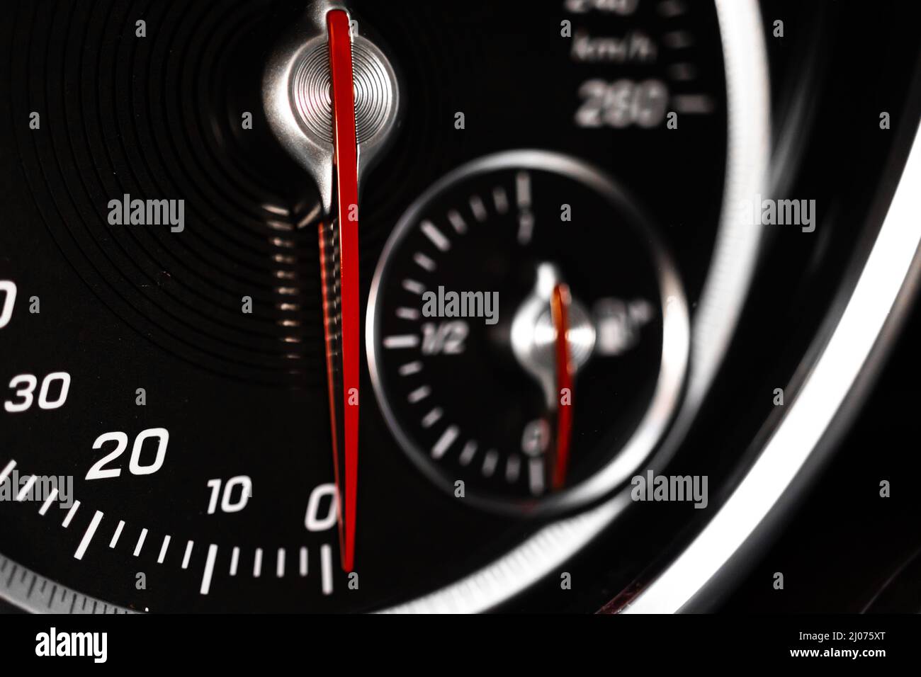 Speedometer of modern car close-up view, luxury car background Stock ...