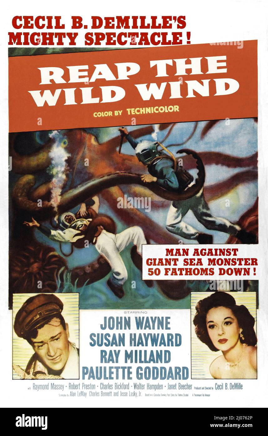 JOHN WAYNE and SUSAN HAYWARD in REAP THE WILD WIND (1942), directed by ...