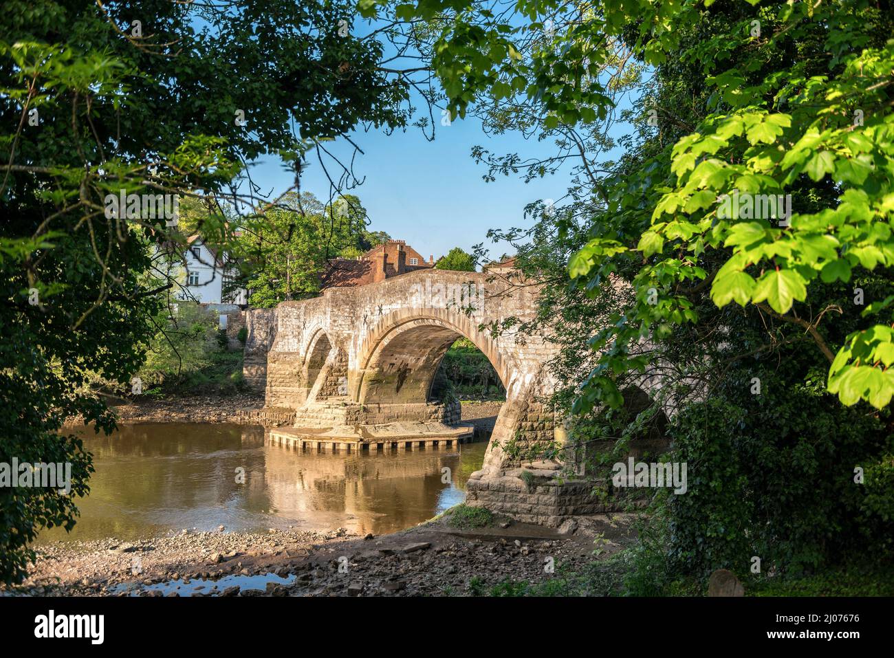 Aylesford, United Kingdom - May 16, 2015: Leaves framed view to ...
