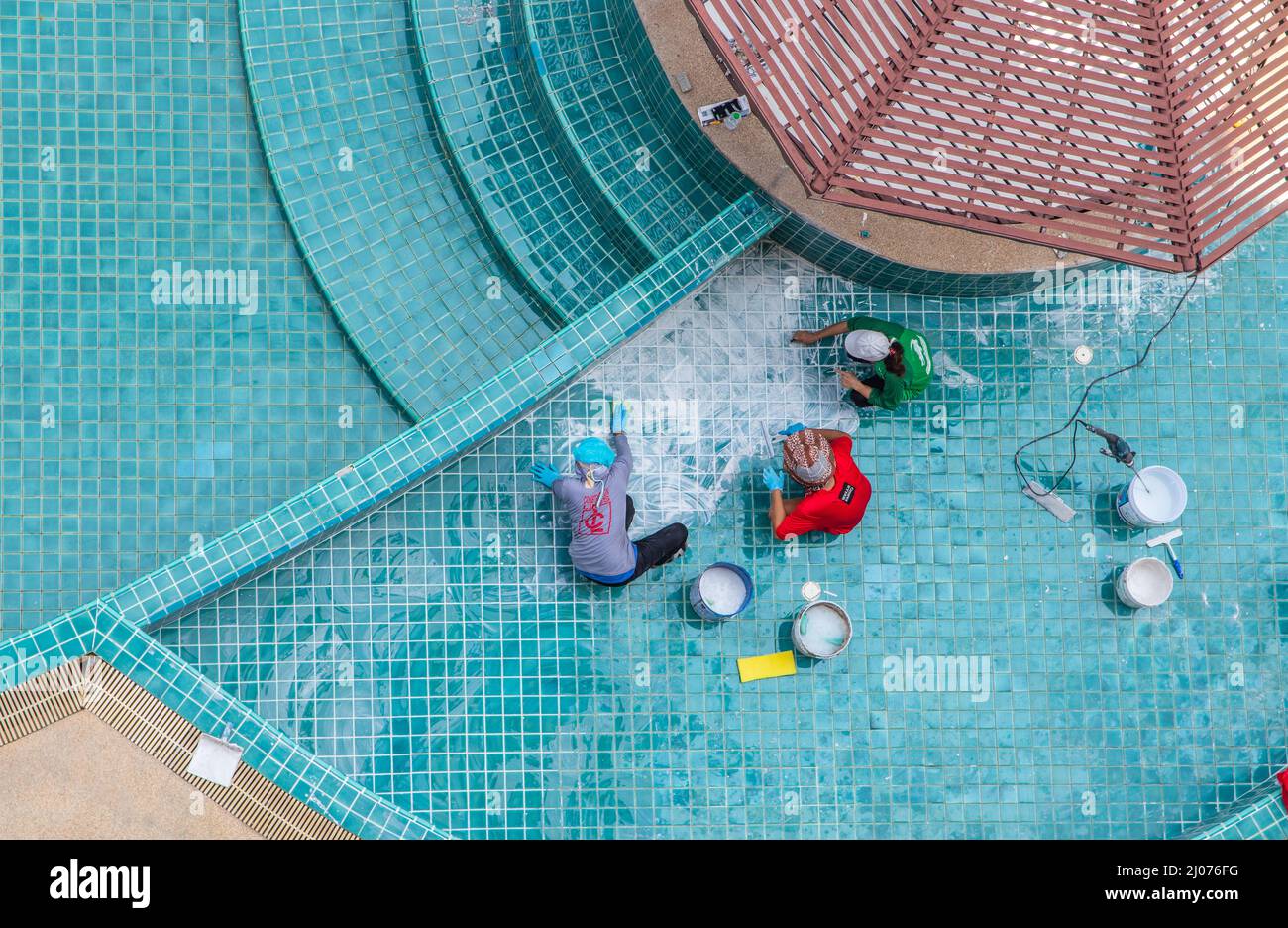 Renovation, maintenance, repair, and tiling work of a swimming pool ...
