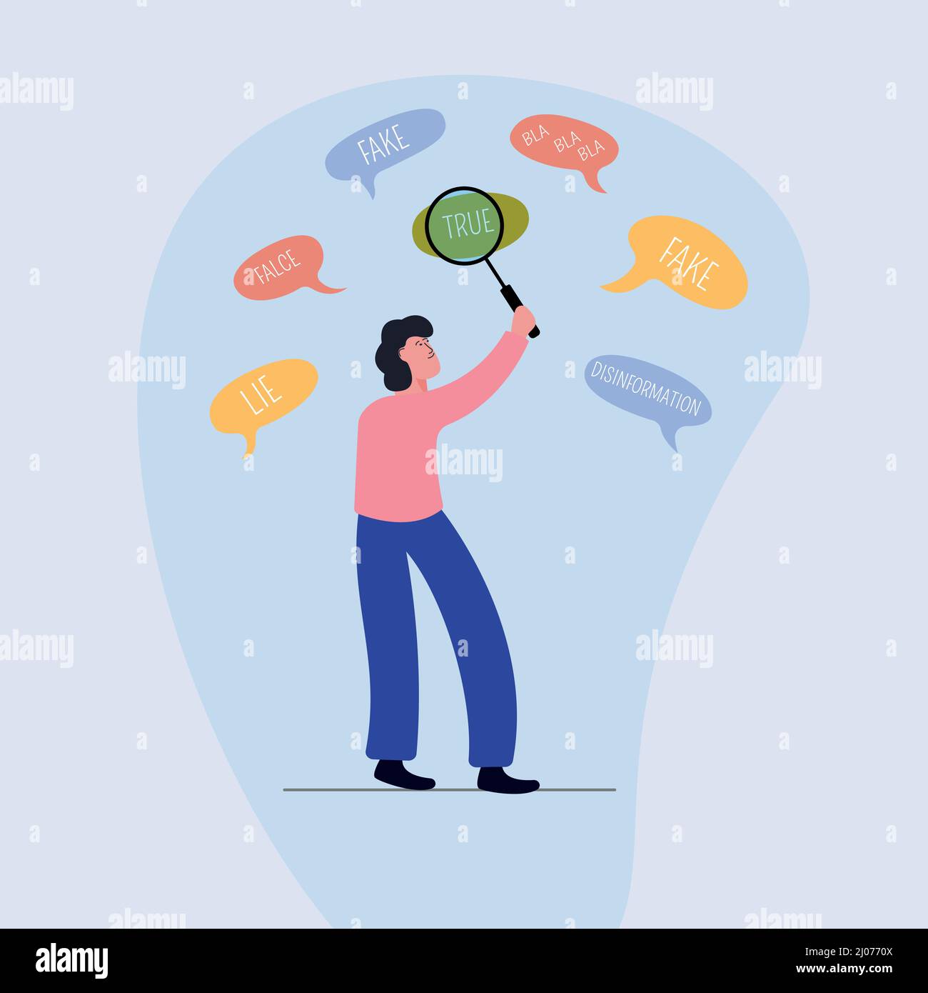 Searching for truth on social media. Vector illustration Stock Vector ...