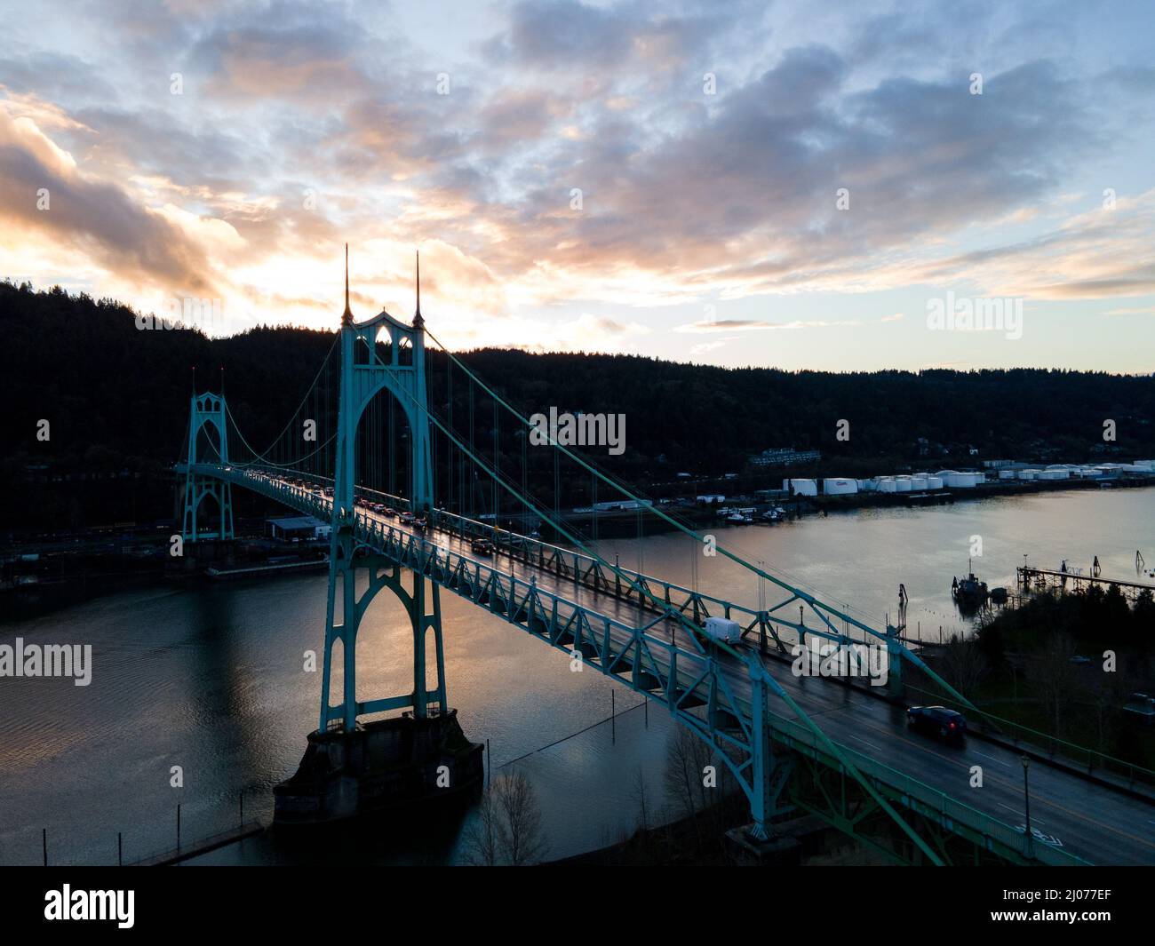 Photo of big old bridge over the river Stock Photo - Alamy