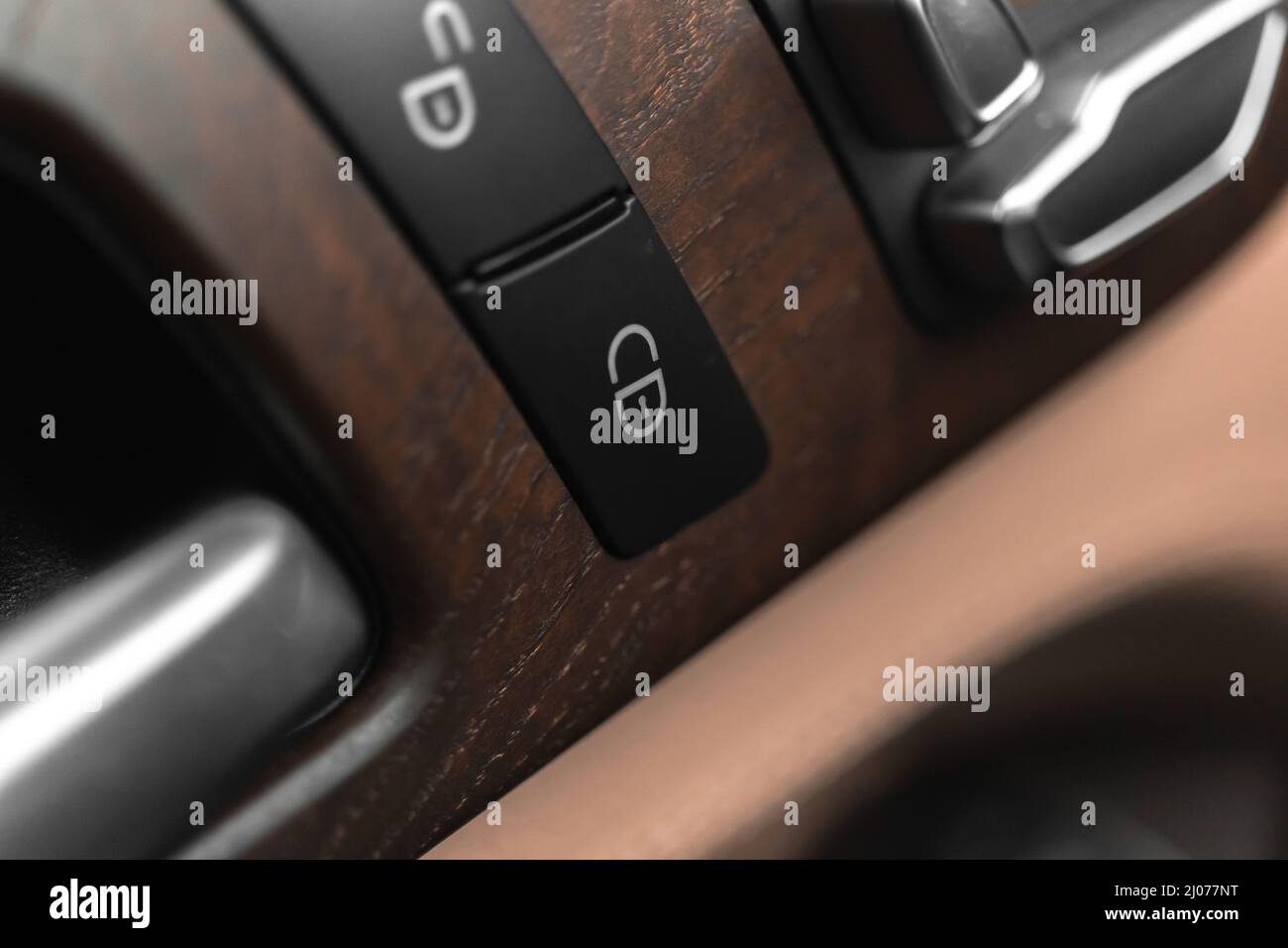 Car door lock switch close-up. Car lock buttons in modern luxury ...