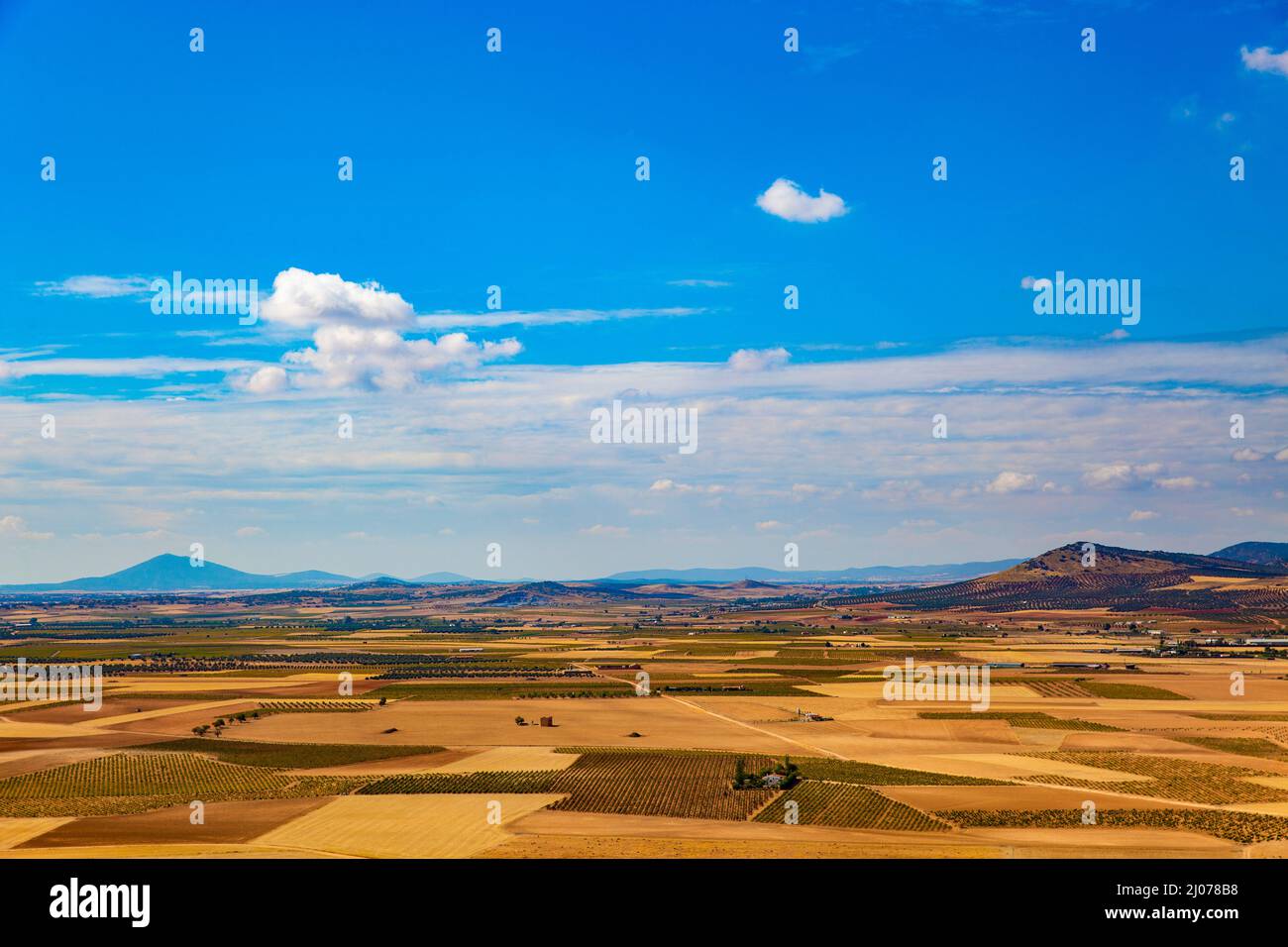 landscape with agricultural fields in Spain spring Stock Photo - Alamy