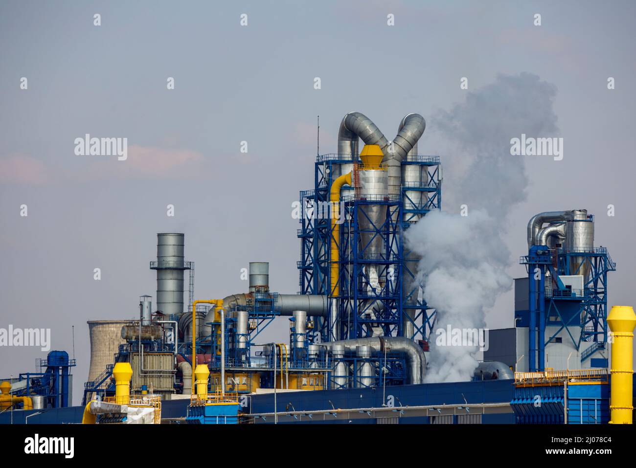 air pollution by the wood processing industry Stock Photo - Alamy