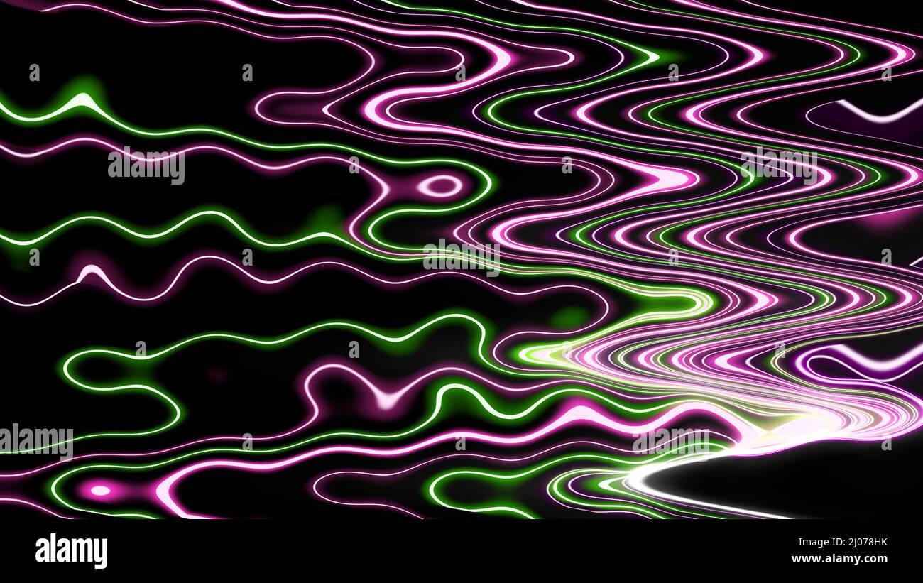 Fuzzy psychedelic color, curves and wave, design with 3d design ...