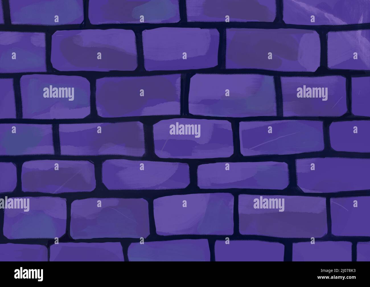 Hand Made drawing wall brick grunge texture.Purple Touch painting color ...