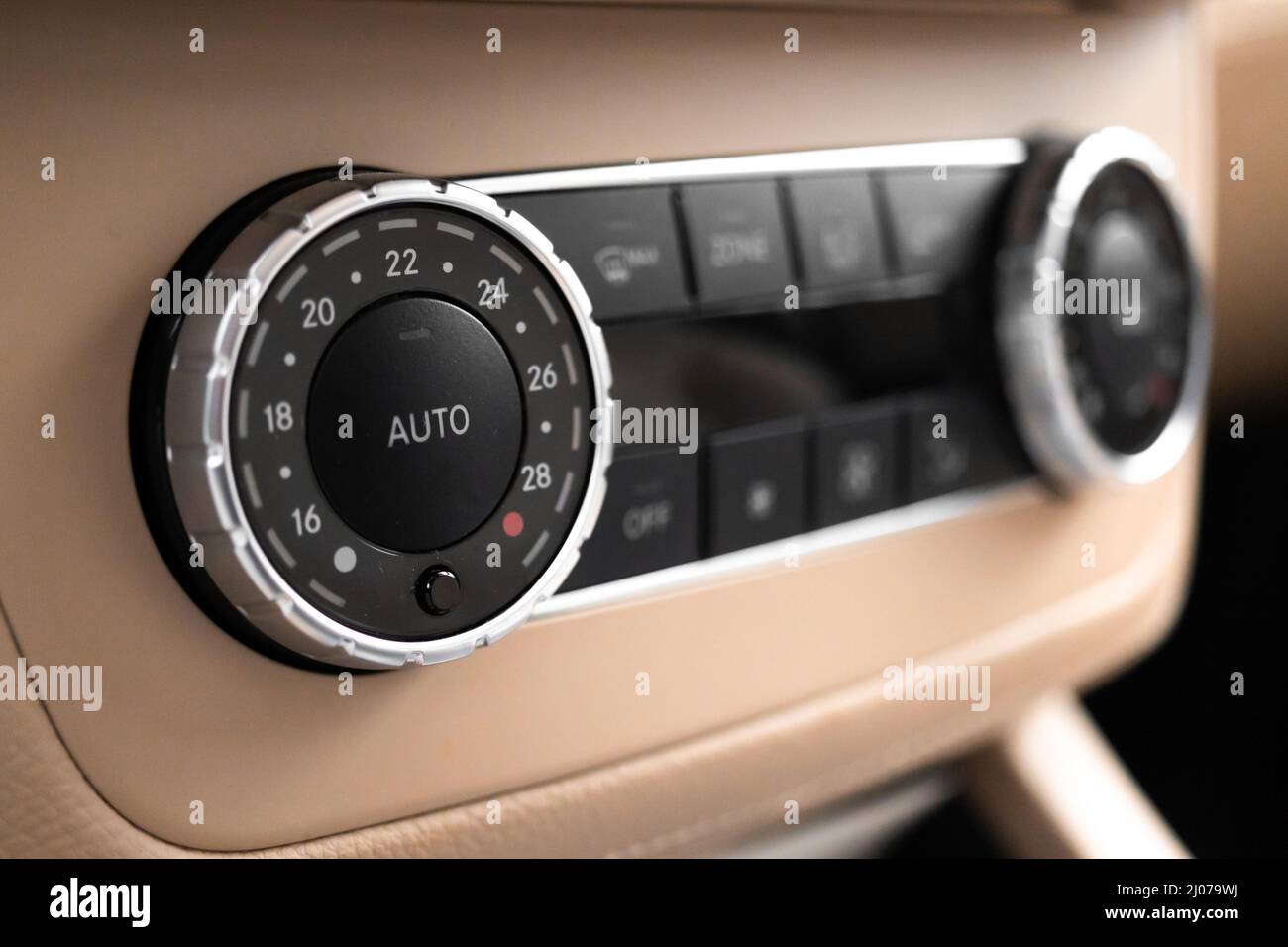 Climate control unit in the new luxury sport car close-up view photo ...