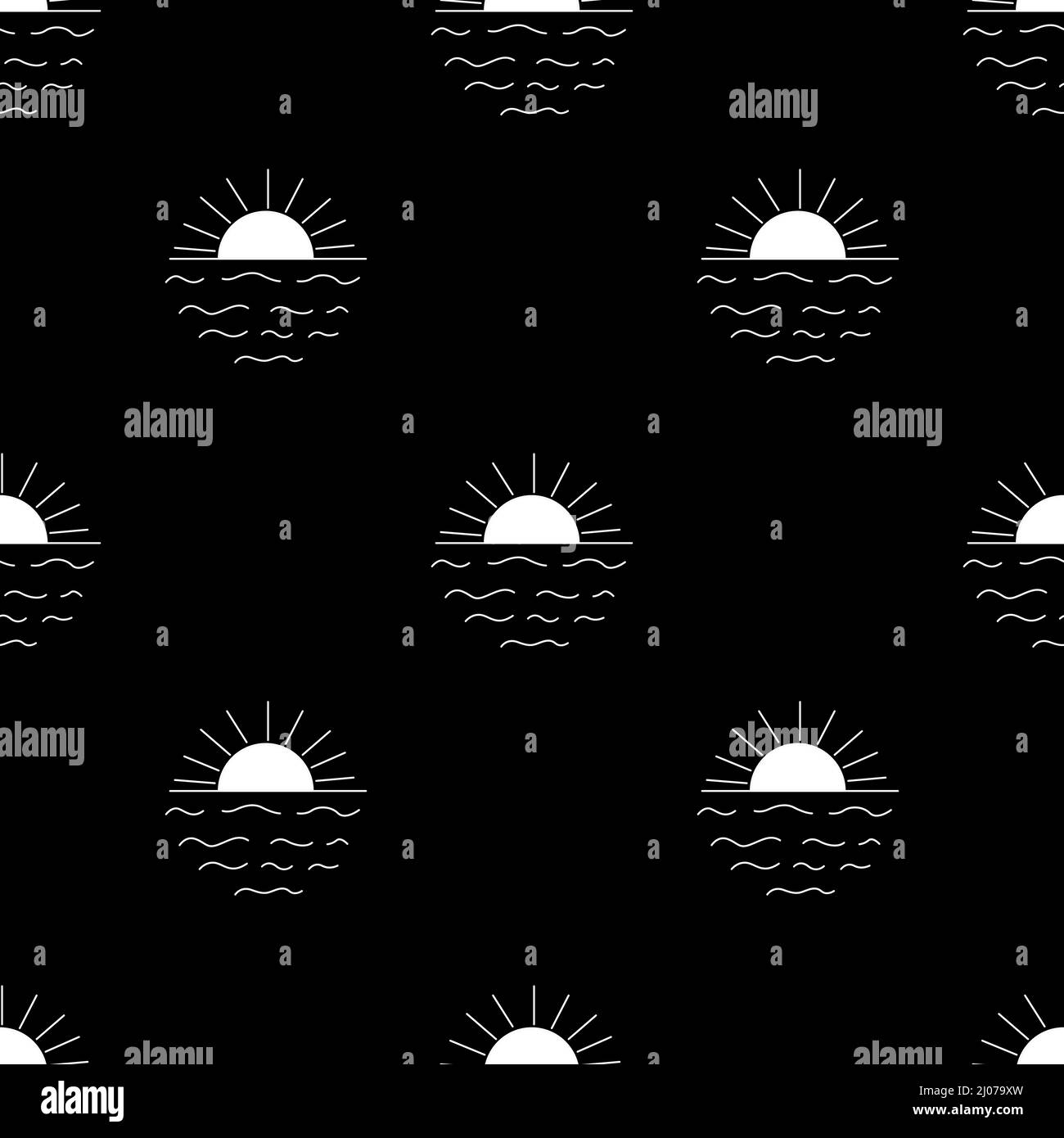 Hawaii sunrise waves Stock Vector Images - Alamy