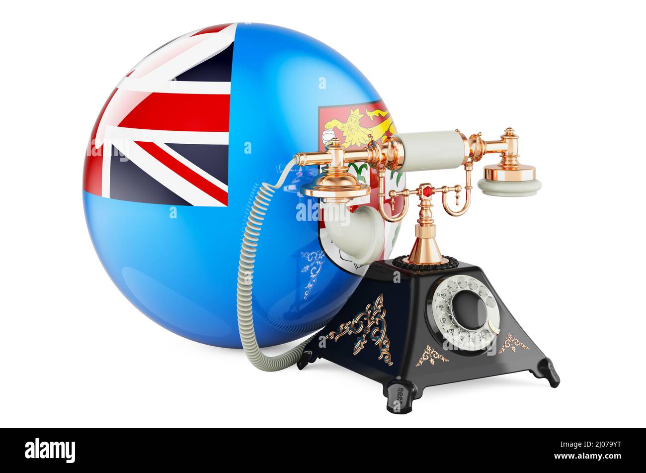 Phone with Fijian flag. Communication services in Fiji, concept. 3D ...