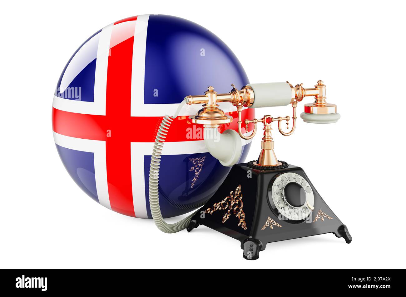 Phone with Icelandic flag. Communication services in Iceland, concept ...