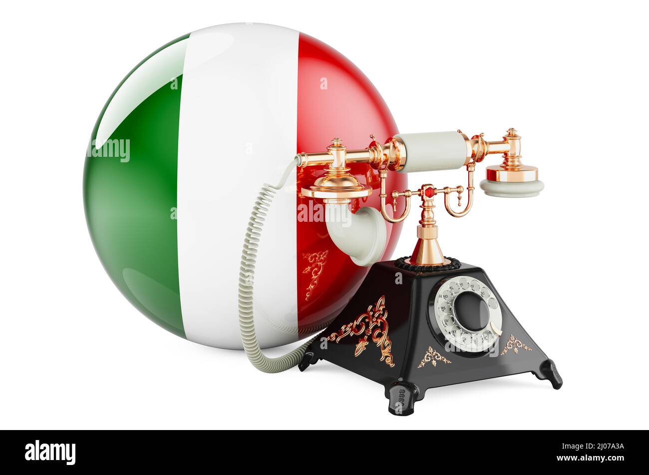 Phone with Italian flag. Communication services in Italy, concept. 3D ...