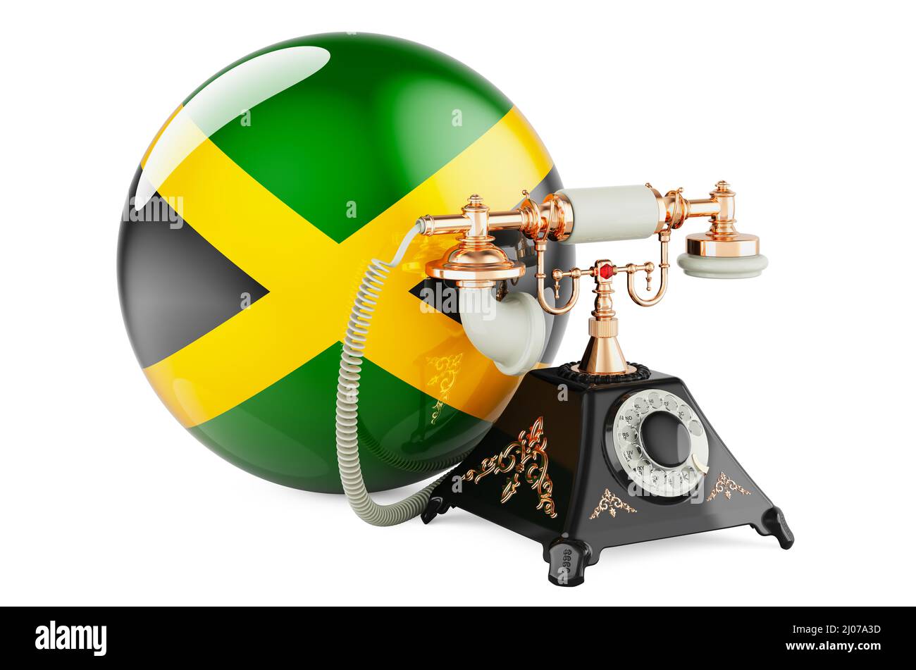 Phone with Jamaican flag. Communication services in Jamaica, concept ...