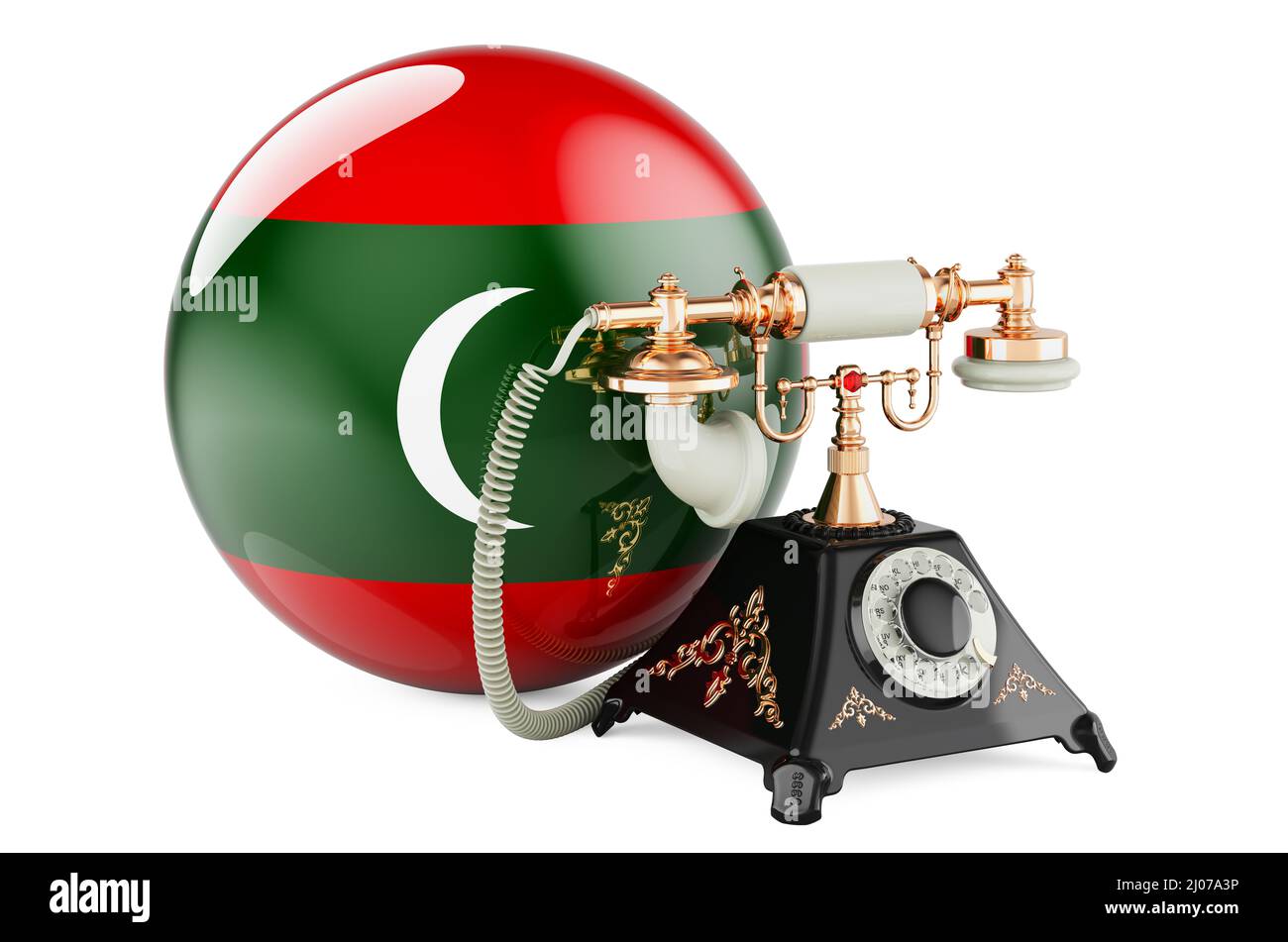 Phone with Maldivian flag. Communication services in Maldives, concept ...