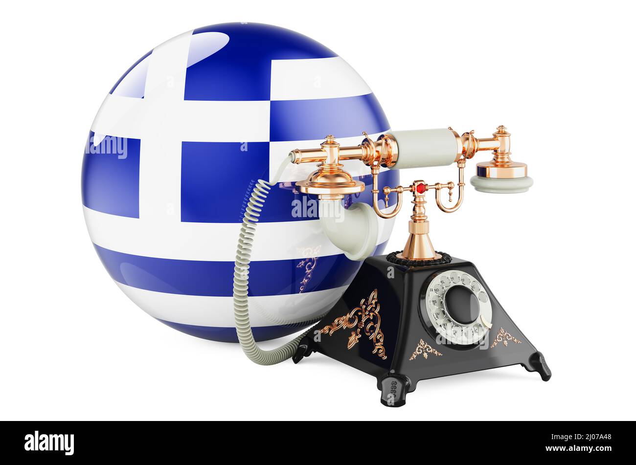 Phone with Greek flag. Communication services in Greece, concept. 3D ...