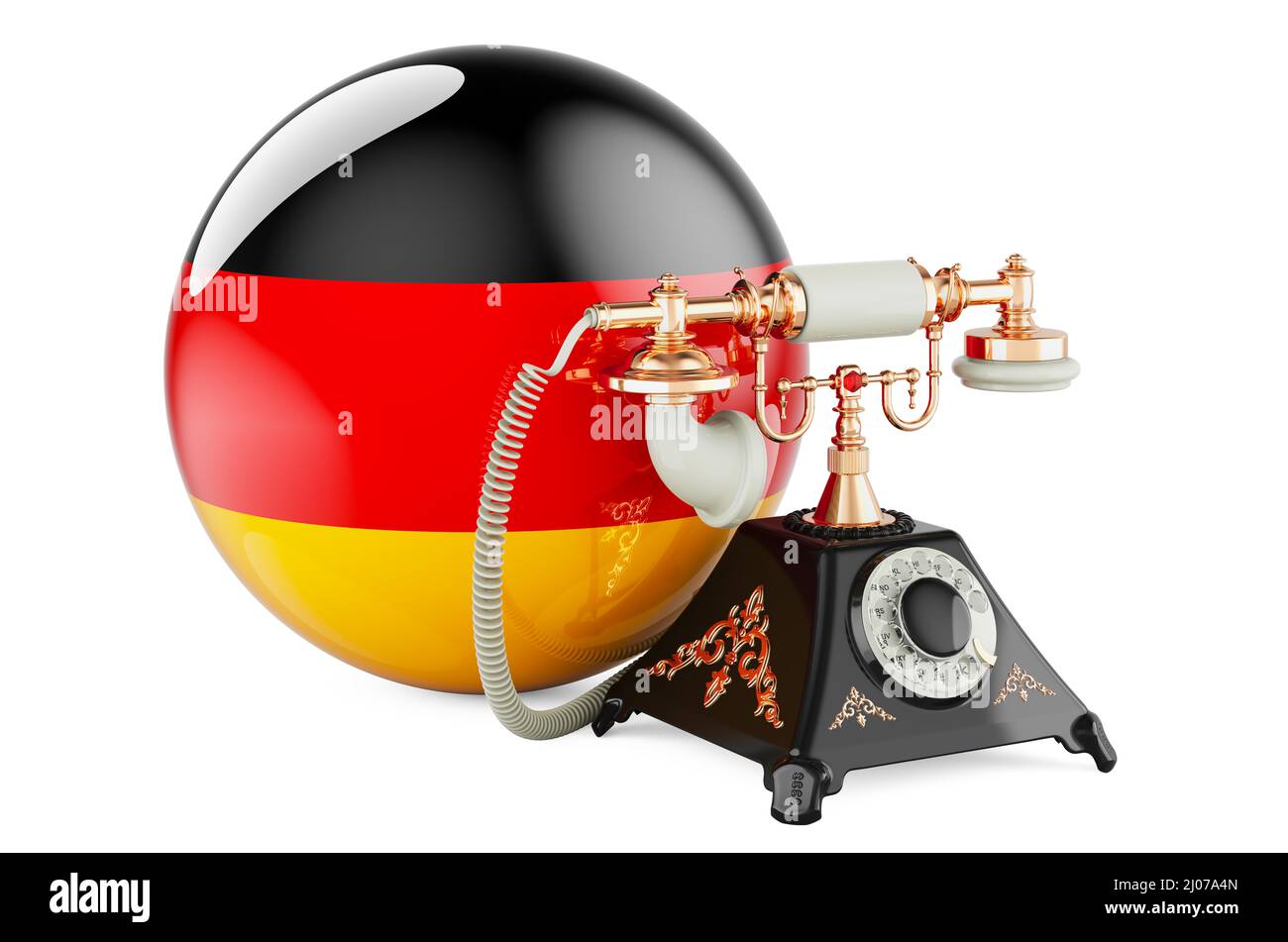 Phone with German flag. Communication services in Germany, concept. 3D ...