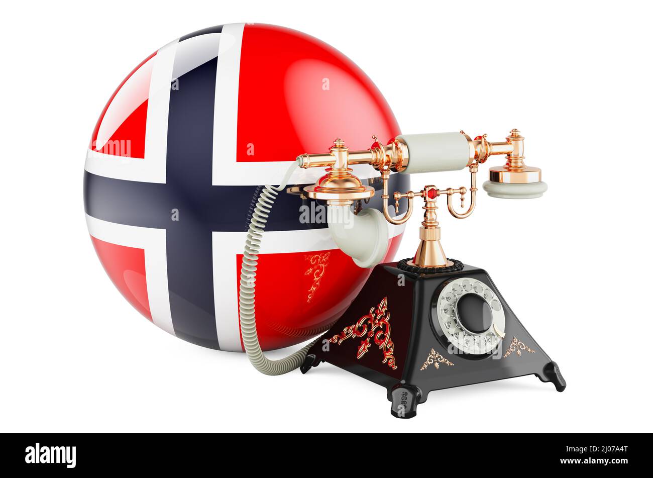 Phone with Norwegian flag. Communication services in Norway, concept ...
