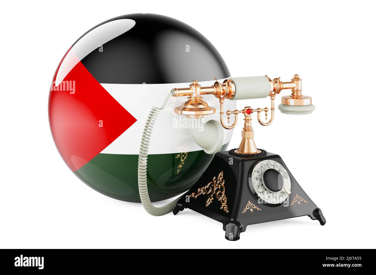 Phone with Palestinian flag. Communication services in Palestine ...