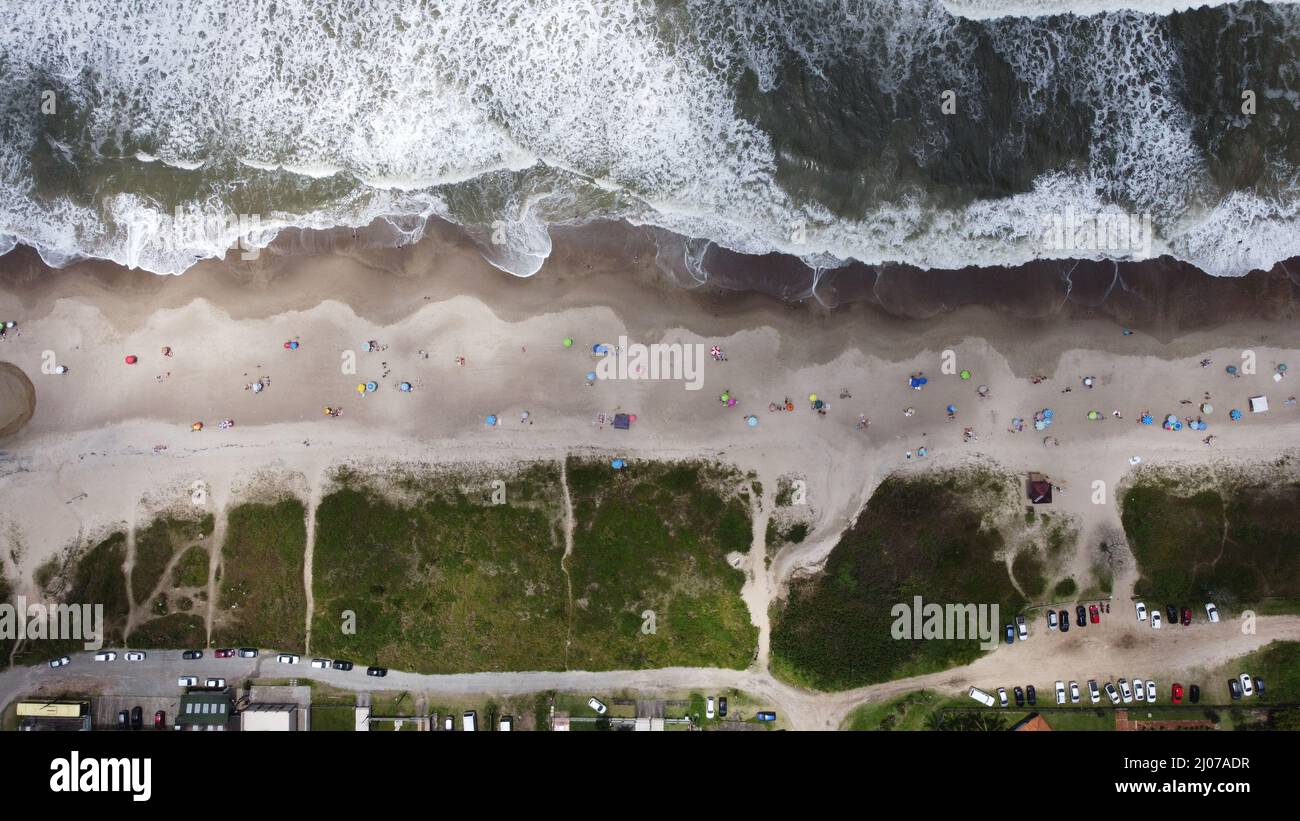 Photo of overhead shot on beach with tourists Stock Photo - Alamy