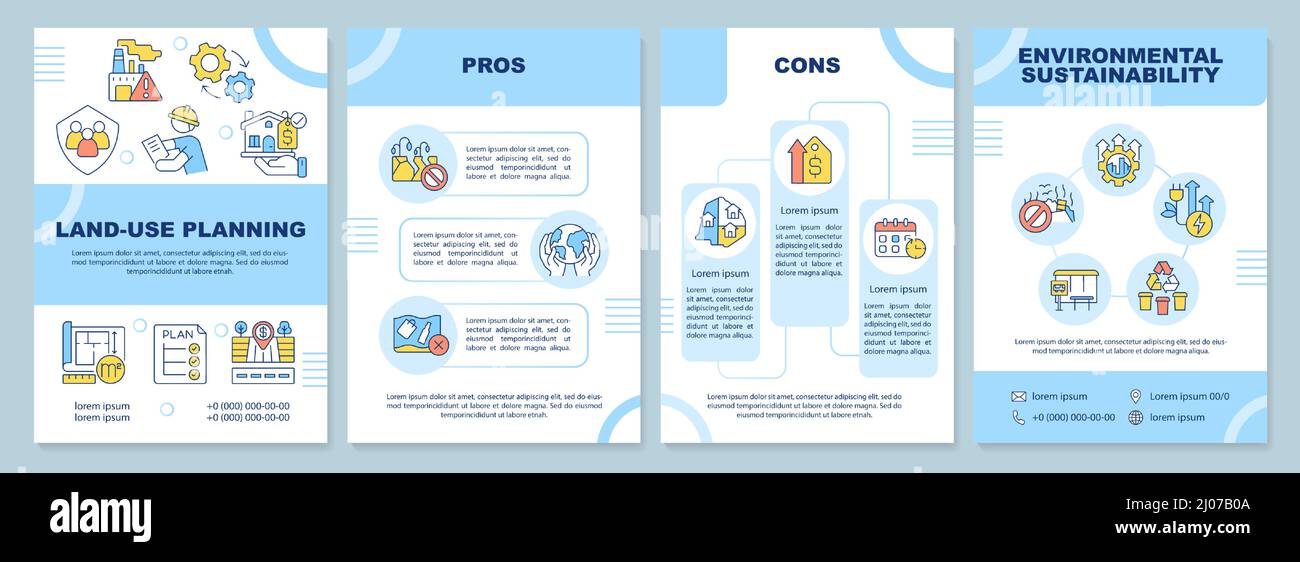 Land-use planning blue brochure template Stock Vector Image & Art - Alamy