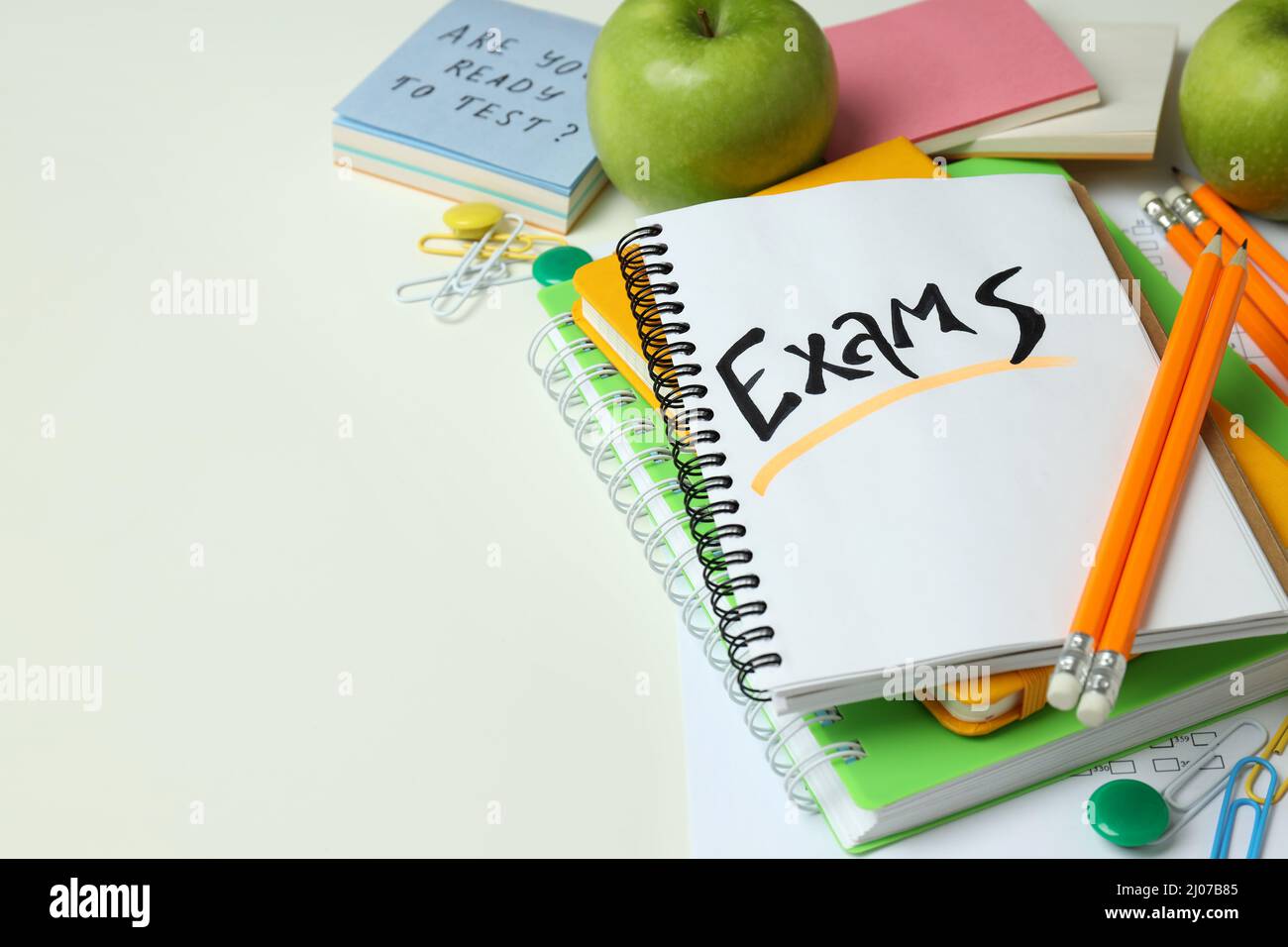 Concept of exams and tests, space for text Stock Photo - Alamy