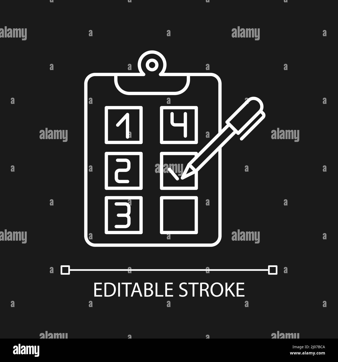 Plan adherence white linear icon for dark theme Stock Vector Image ...