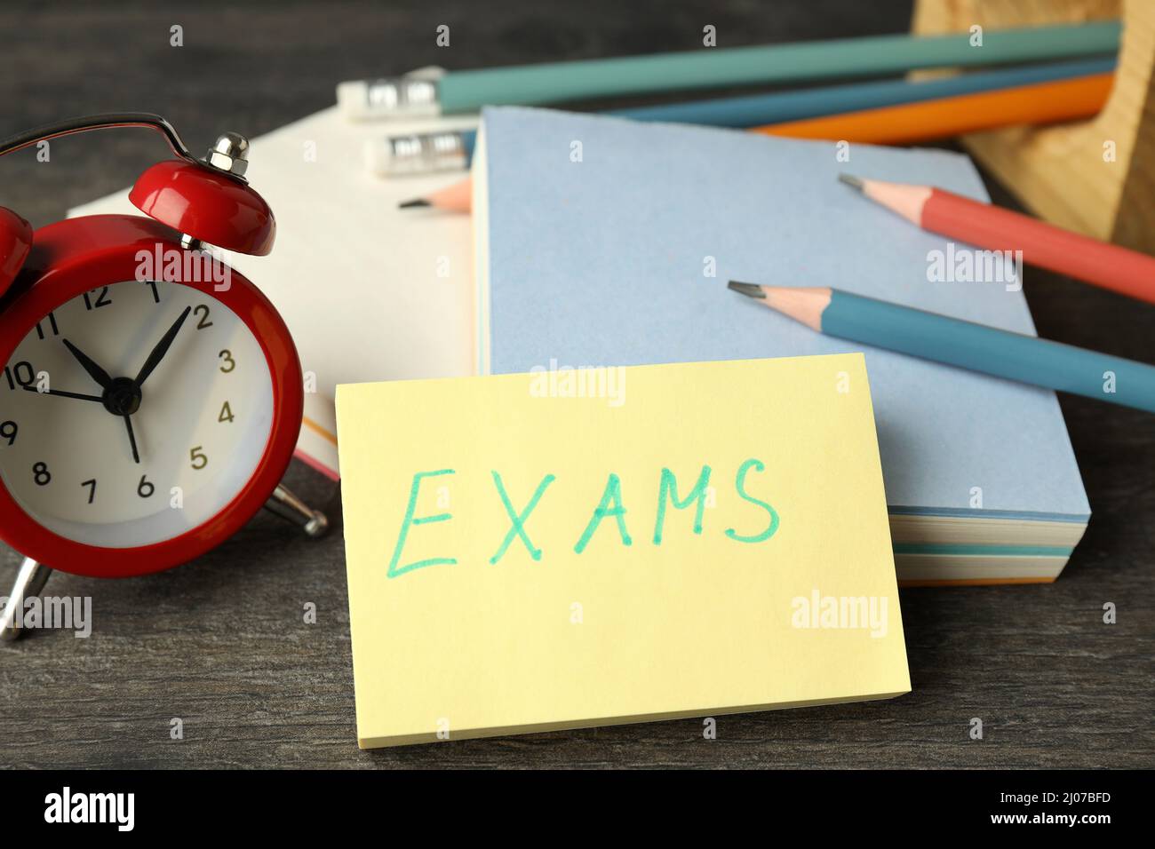 Concept of exams and tests, close up Stock Photo - Alamy
