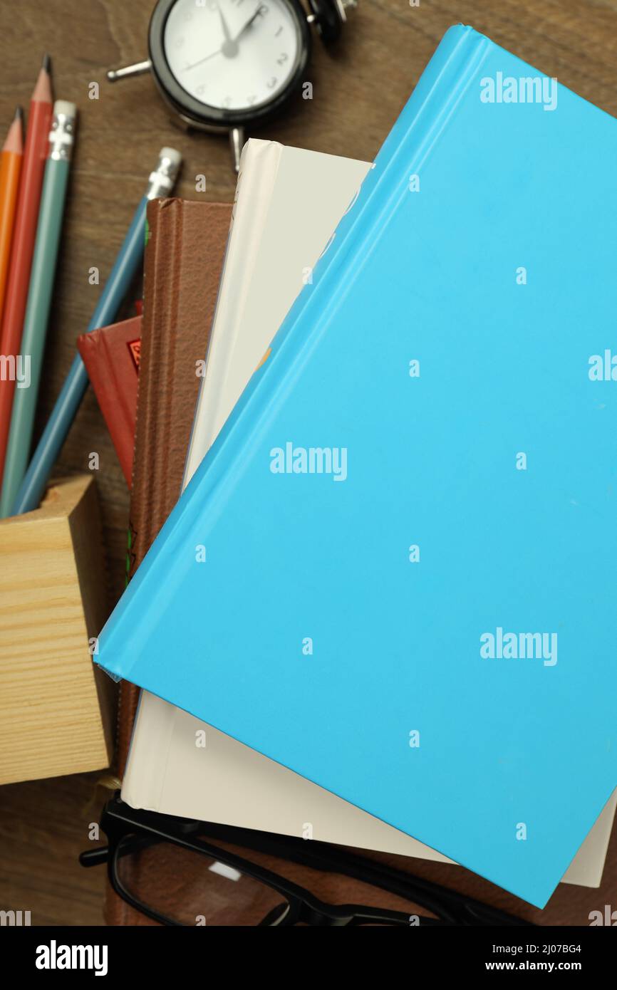 Concept of exams and tests, top view Stock Photo - Alamy