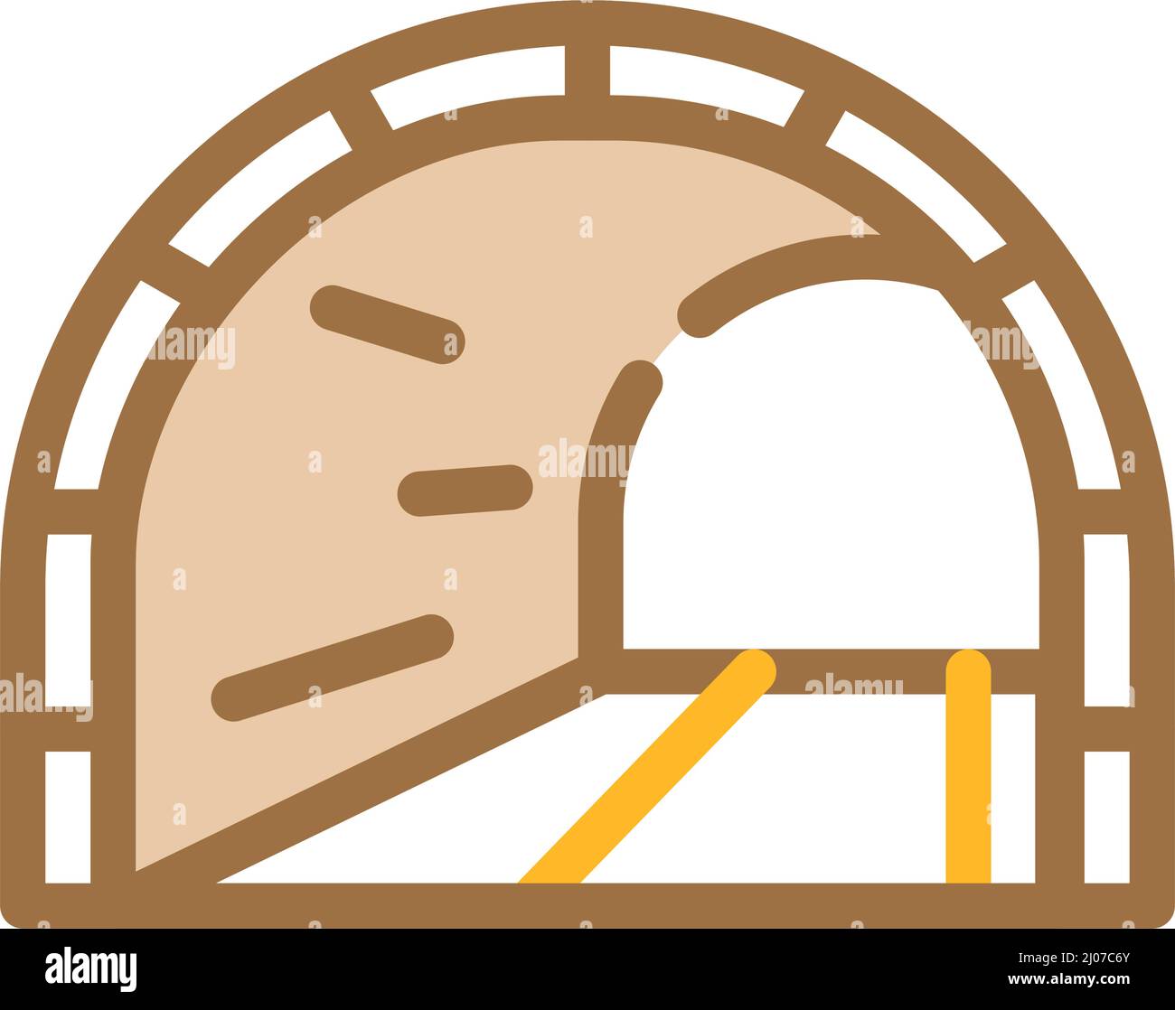 tunnel with railway color icon vector illustration Stock Vector Image ...