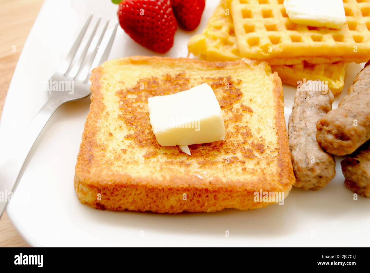 Fried French Toast served on a Plate with Butter Stock Photo - Alamy