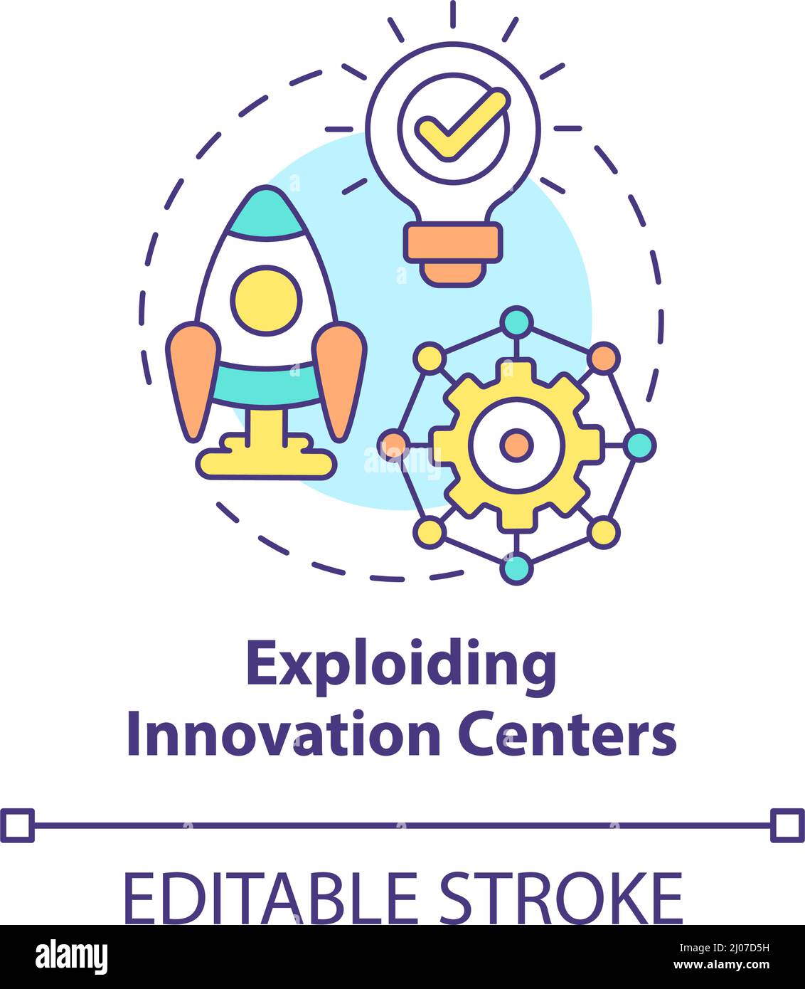 Exploding innovation centers concept icon Stock Vector Image & Art - Alamy