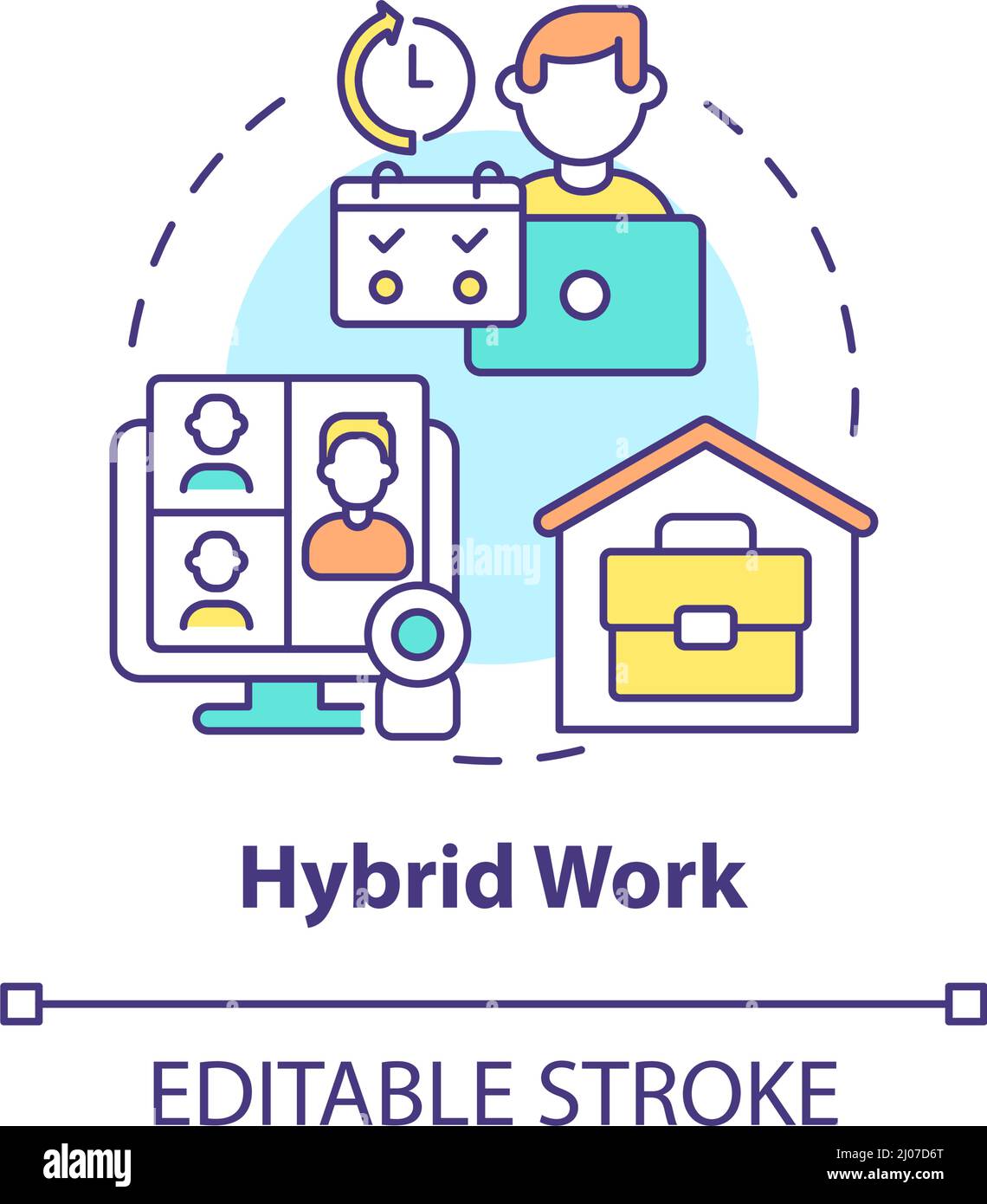 Hybrid work concept icon Stock Vector Image & Art - Alamy