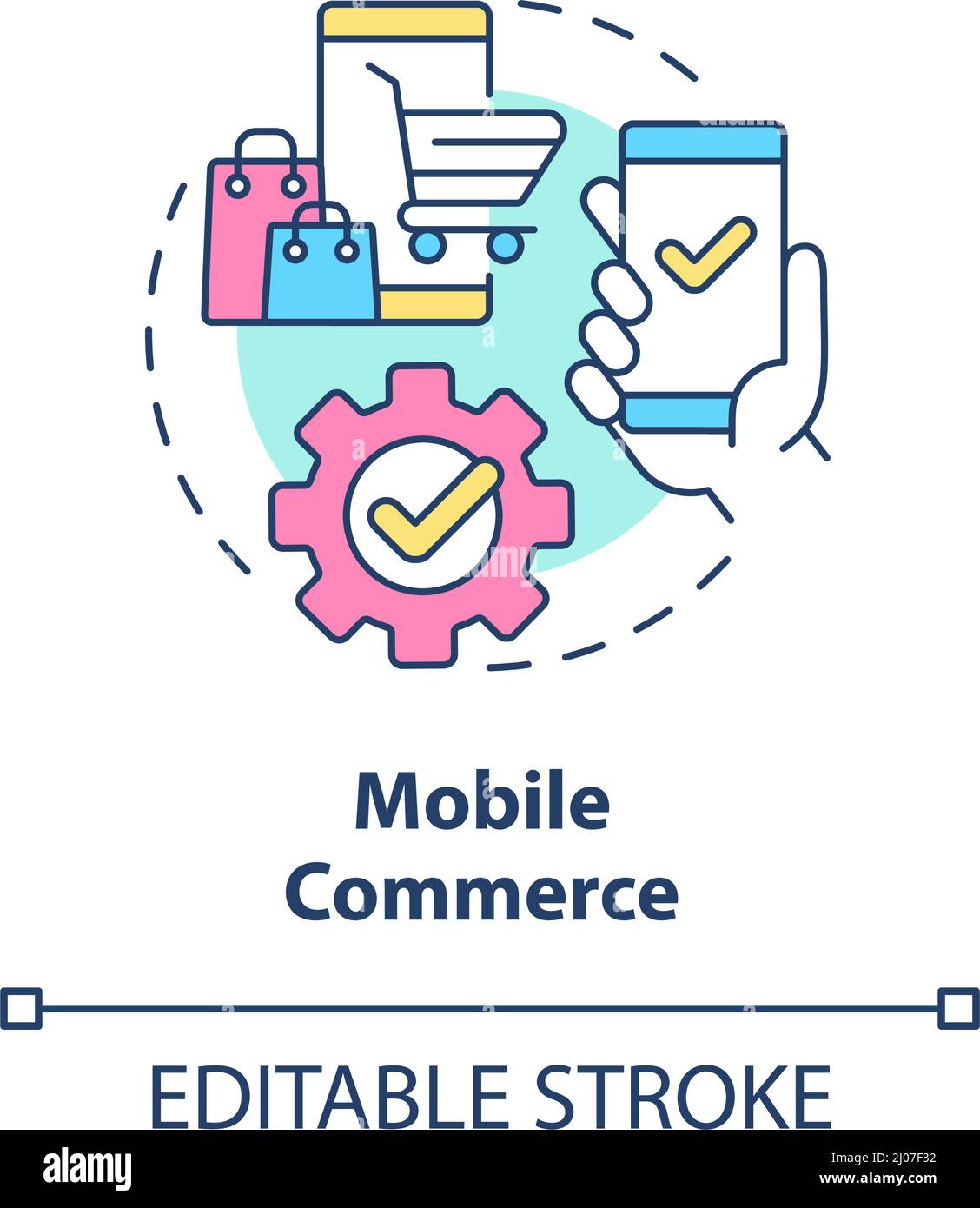 Mobile commerce concept icon Stock Vector Image & Art - Alamy