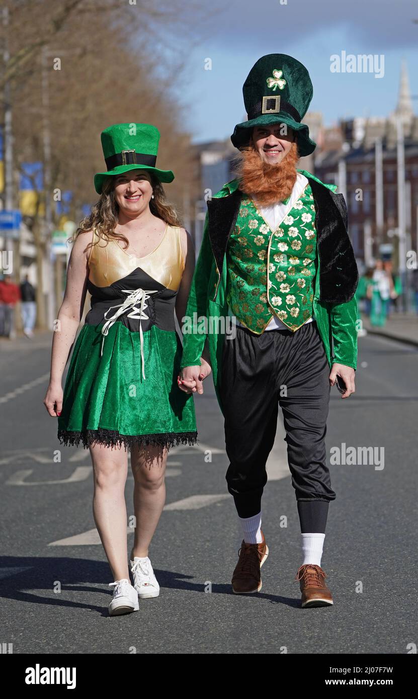 Anna DeAngelis and Bruno Ferranti from Brazil arriving for the St ...