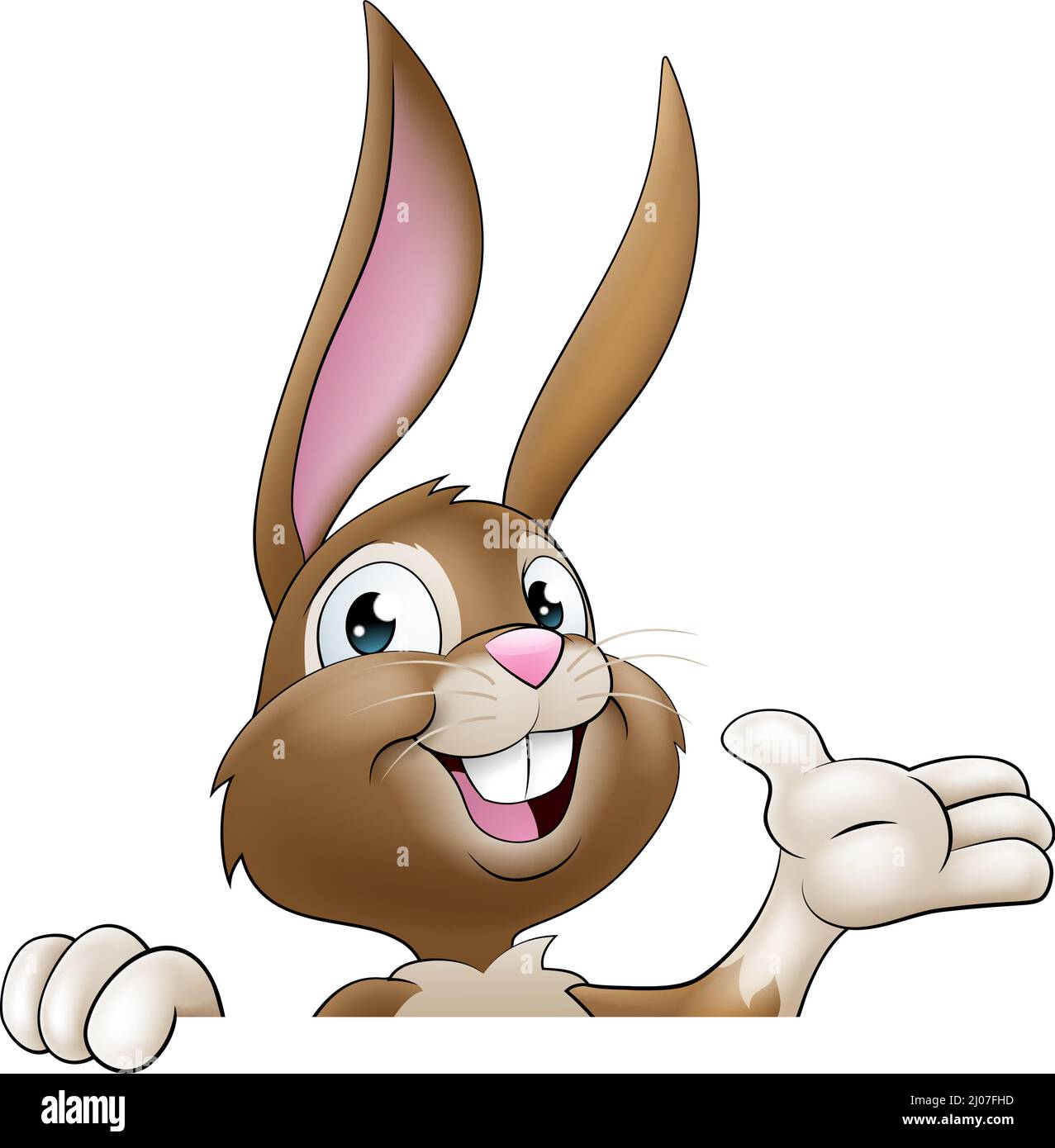 Easter Bunny Rabbit Cartoon Character Peeking Sign Stock Vector Image ...