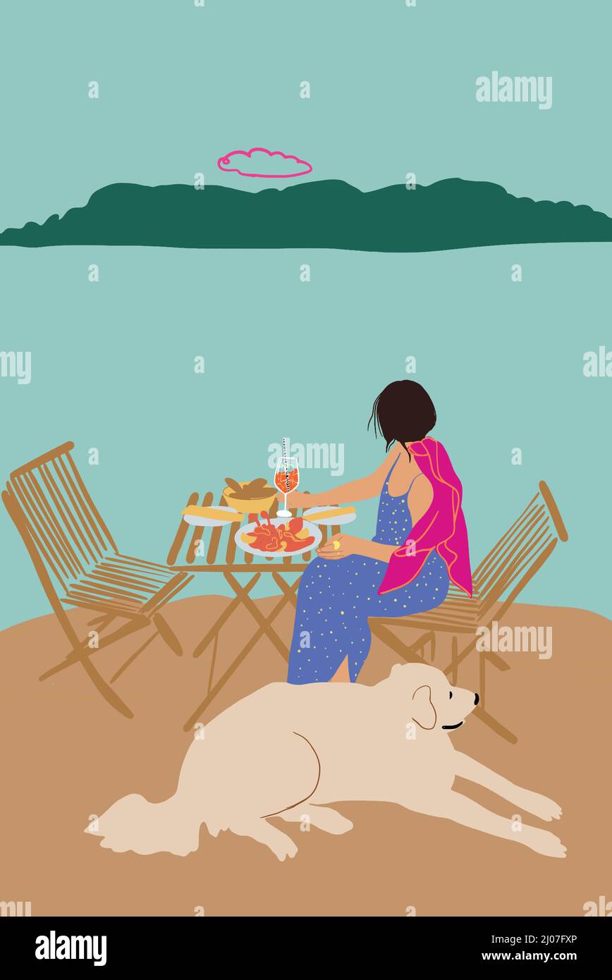 Young european woman on Stock Vector Images - Alamy