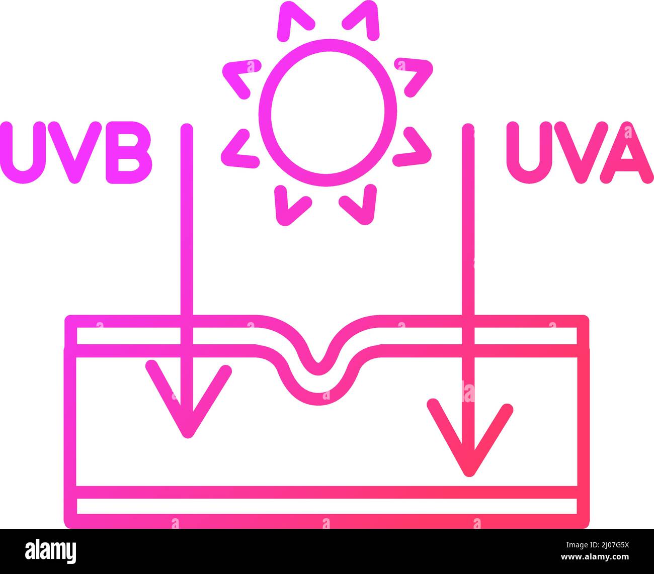 Sun effect on skin gradient linear vector icon Stock Vector Image & Art ...
