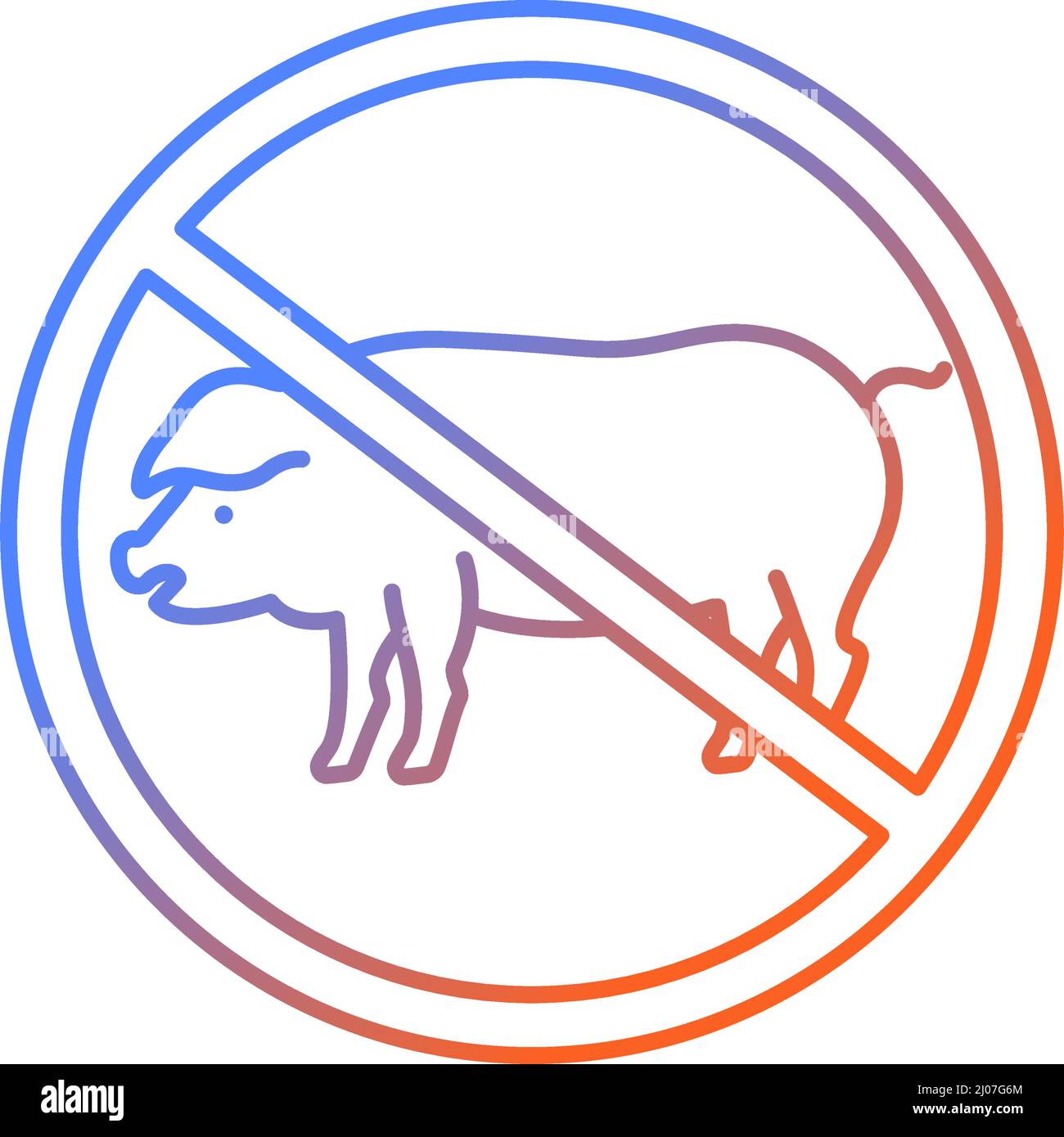 Abstain from meat consumption gradient linear vector icon Stock Vector ...